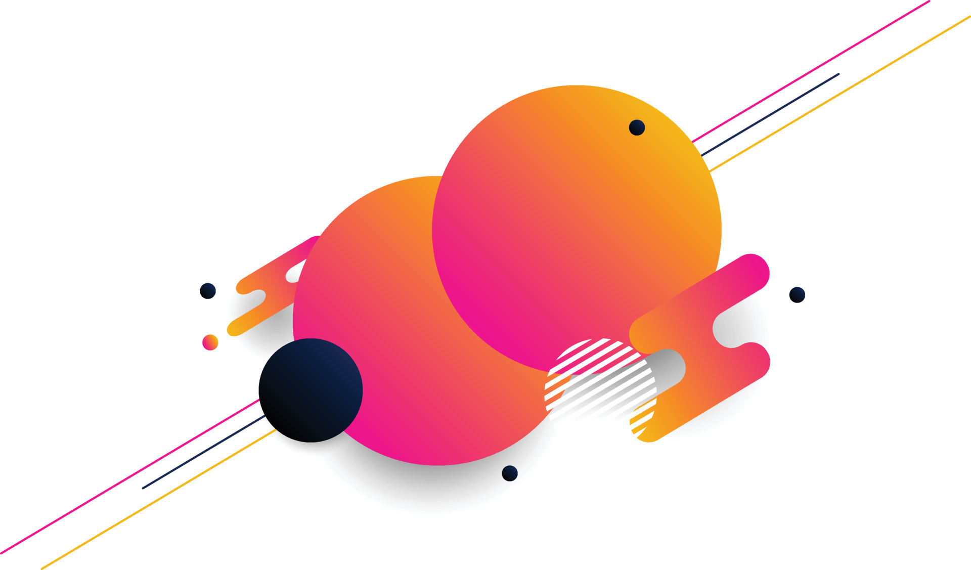 White Background With Abstract Geometric Circle Gradient Shape Pattern