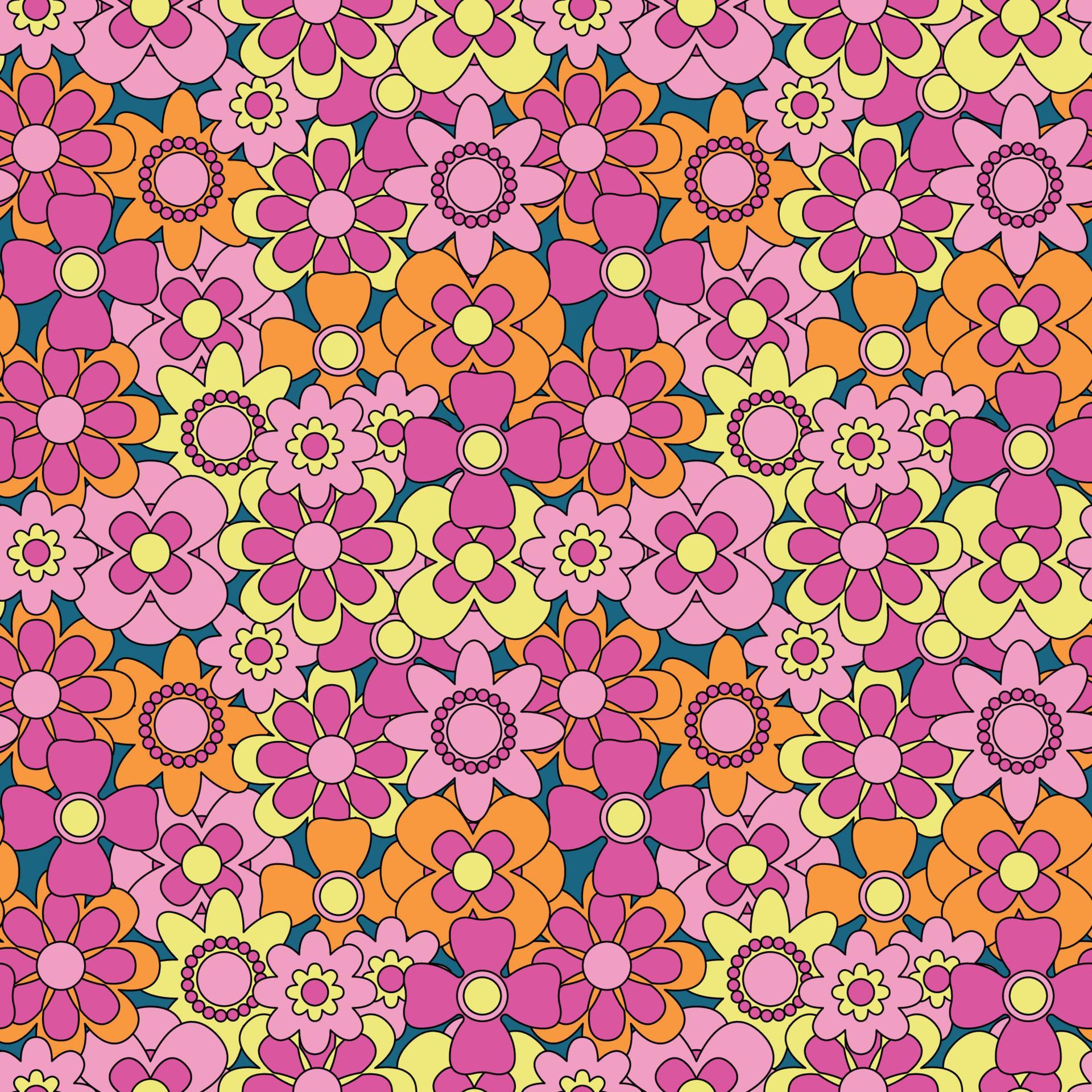 Abstract seamless groovy flower background. 7718277 Vector Art at Vecteezy