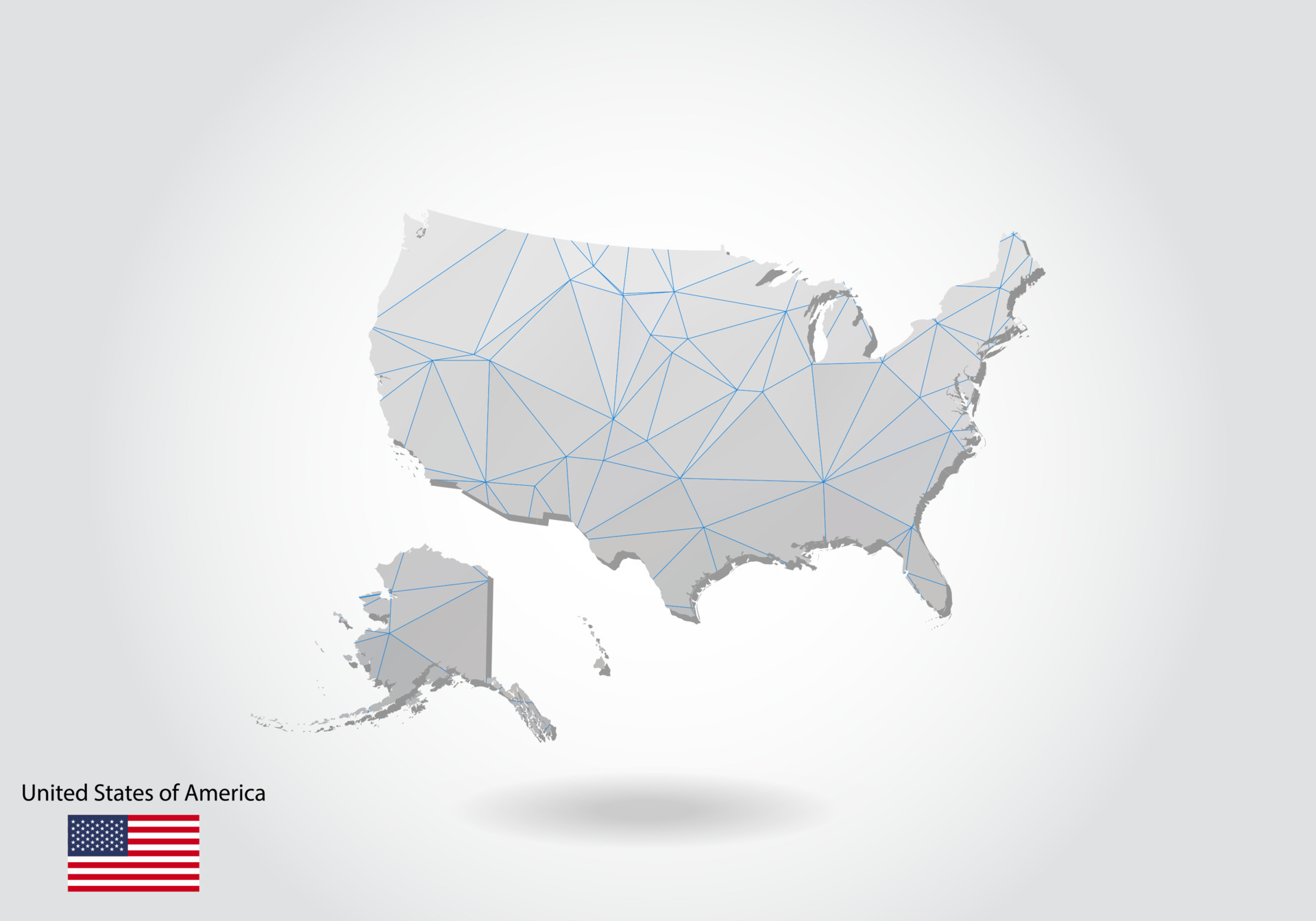 Vector polygonal United States map. Low poly design. map made of ... Vector polygonal United States map. Low poly design. map made of ...