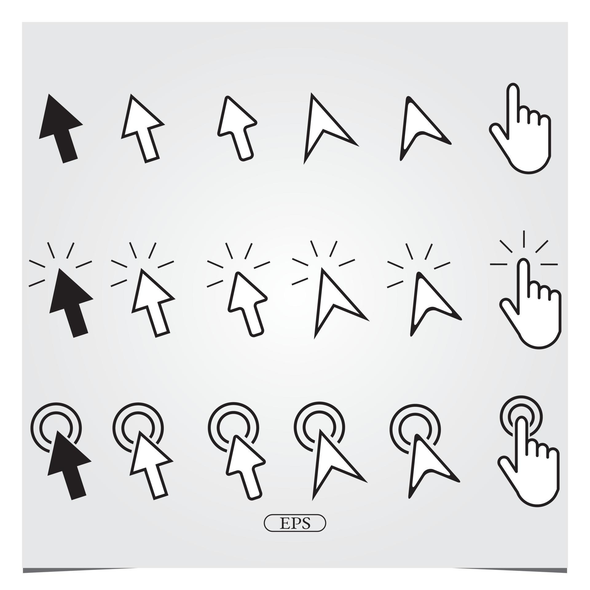 pointer cursor mouse icon set flat outline premium template 7723172 ...