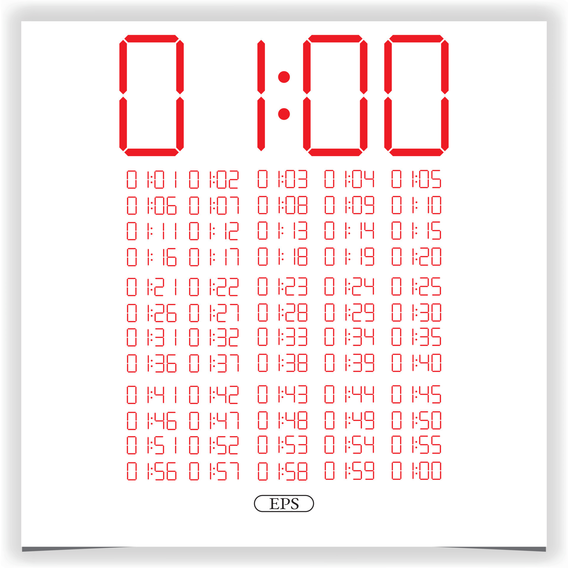 Digital clock closeup displaying 1 o'clock. Red Digital clock number ... Digital clock closeup displaying 1 o'clock. Red Digital clock number ...