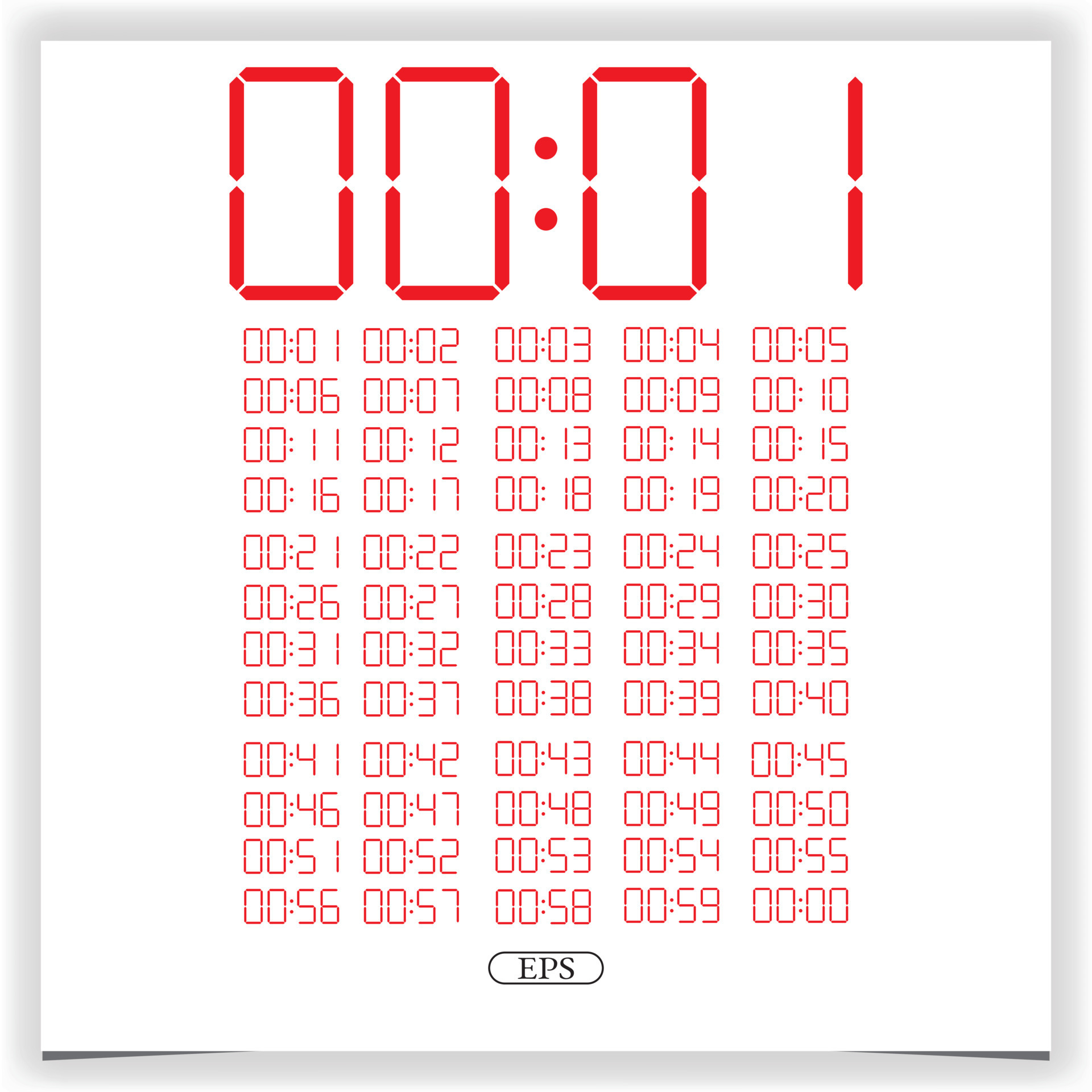 Digital clock closeup displaying 00 o'clock. Red Digital clock number ... Digital clock closeup displaying 00 o'clock. Red Digital clock number ...