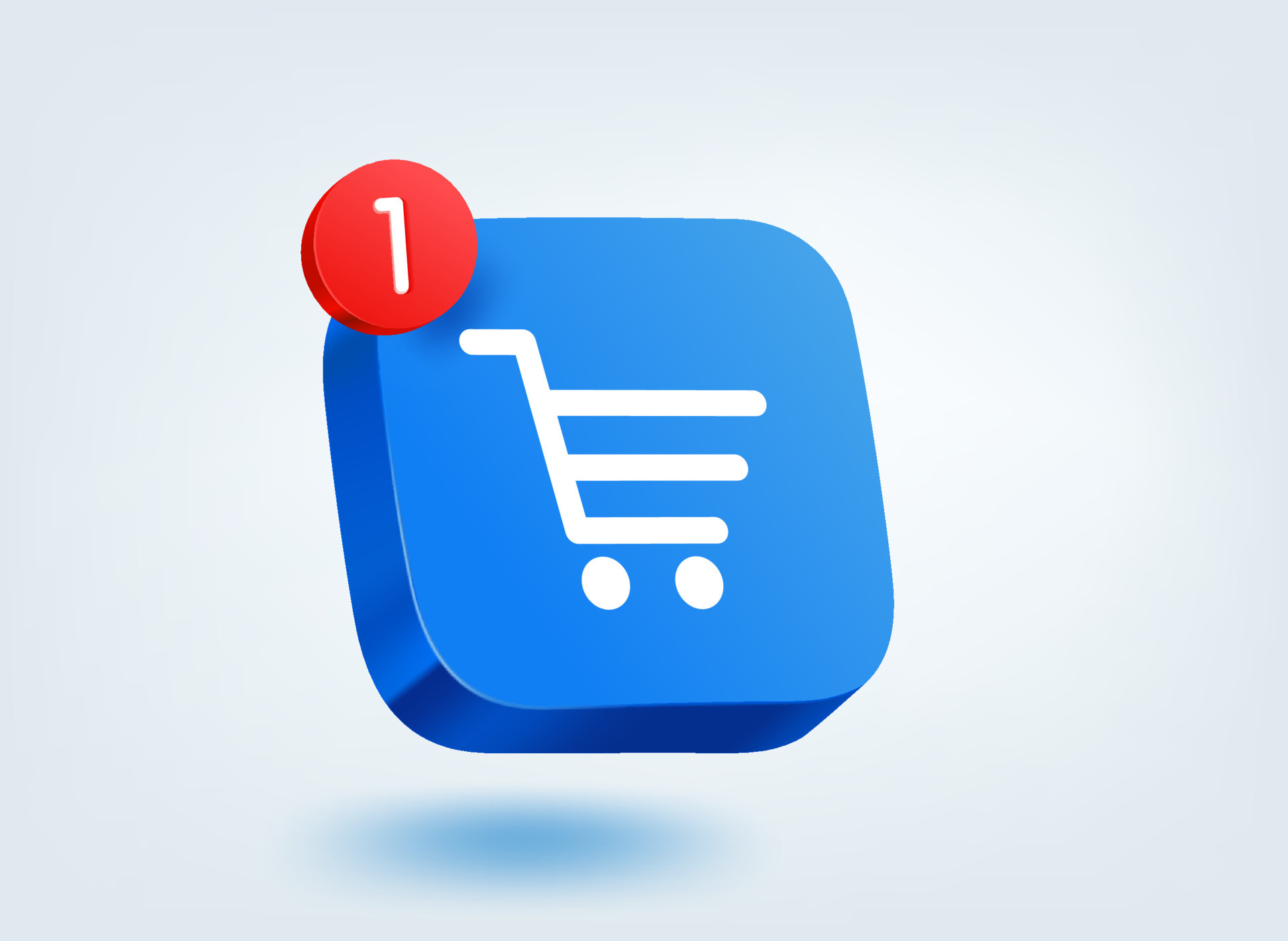 Web shopping cart concept. 3d vector mobile application icon with ... Web shopping cart concept. 3d vector mobile application icon with ...