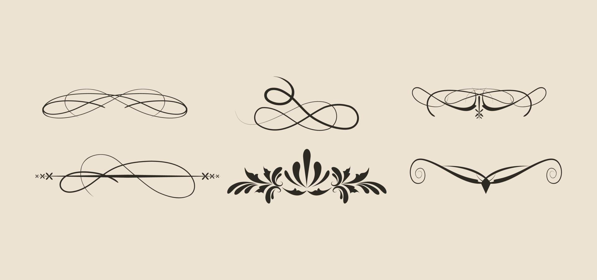 Vector ink pen calligraphy swirl flourishes set 7737868 Vector Art at ... Vector ink pen calligraphy swirl flourishes set 7737868 Vector Art at ...