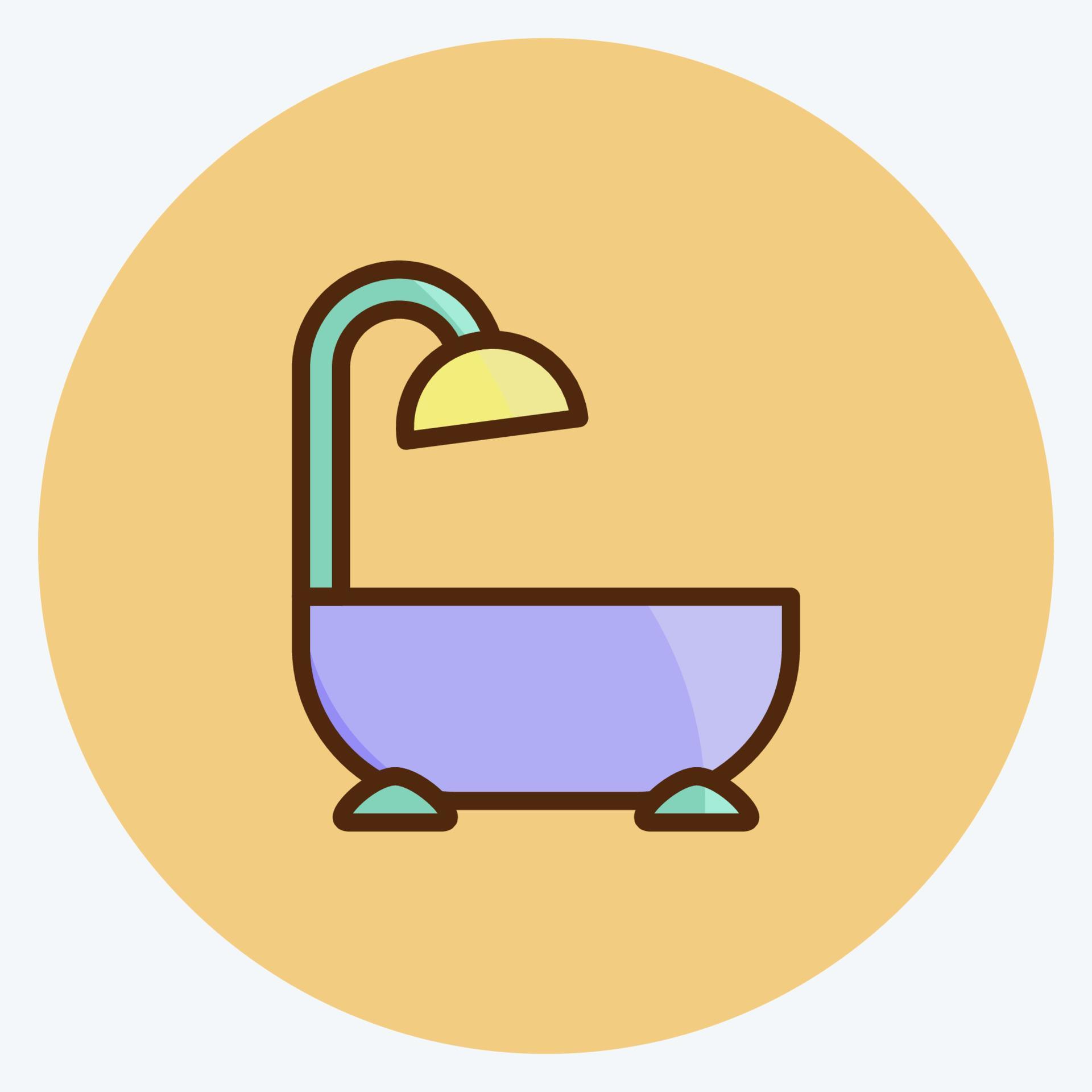 Icon Bathroom. suitable for education symbol. flat style. simple design editable. design ...