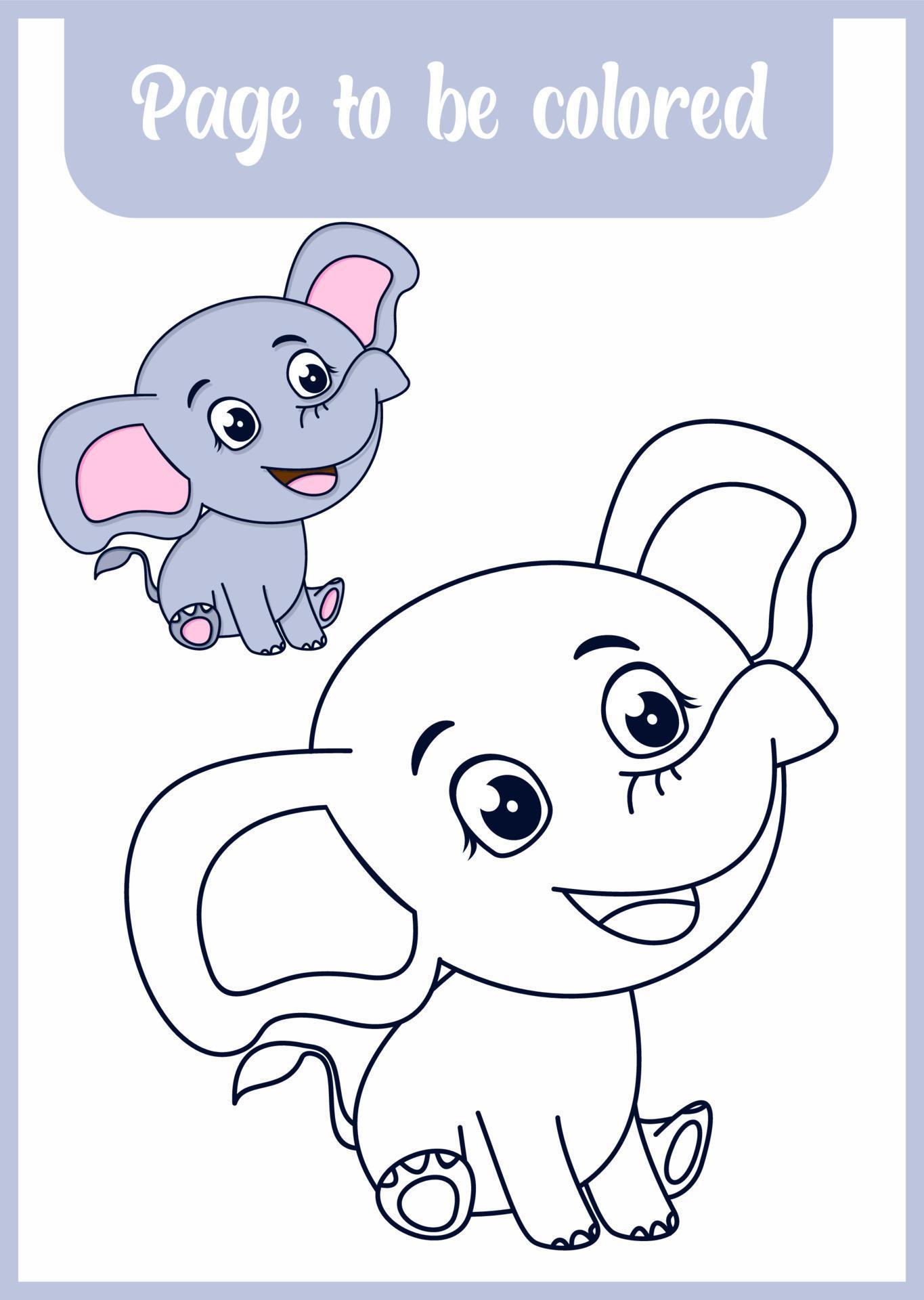 coloring book for kids, cute elephants 7738736 Vector Art at Vecteezy