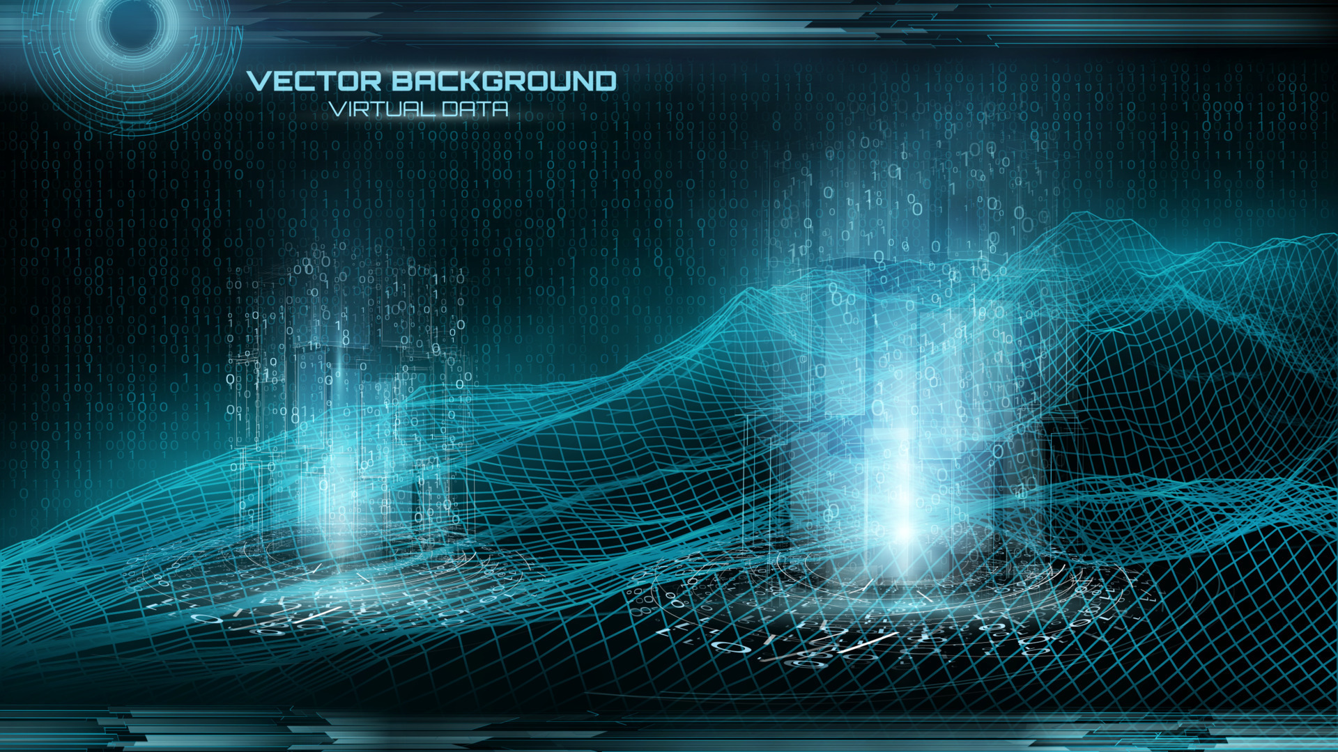 Big Data Visualization Cyberspace Landscape Binary Code Virt 7741028 Vector Art At Vecteezy