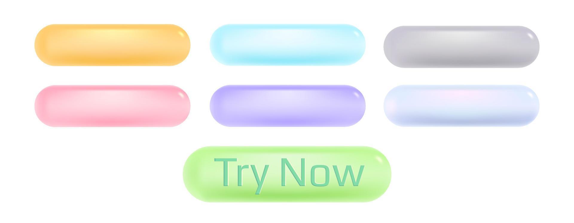 Vector set icons of web buttons in different colors. Template of modern ...