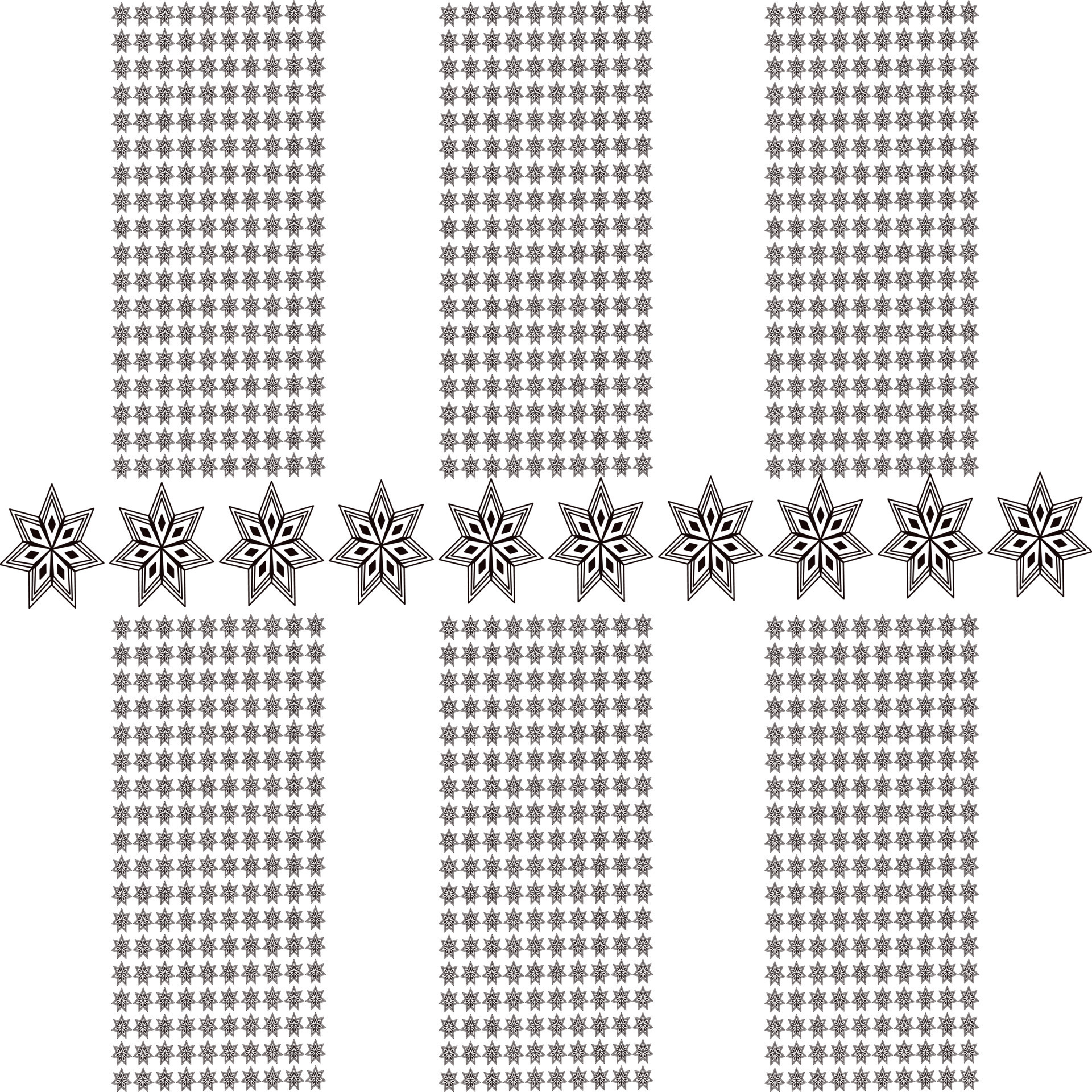 Star pattern fabric made of geometric shapes on a white background ...