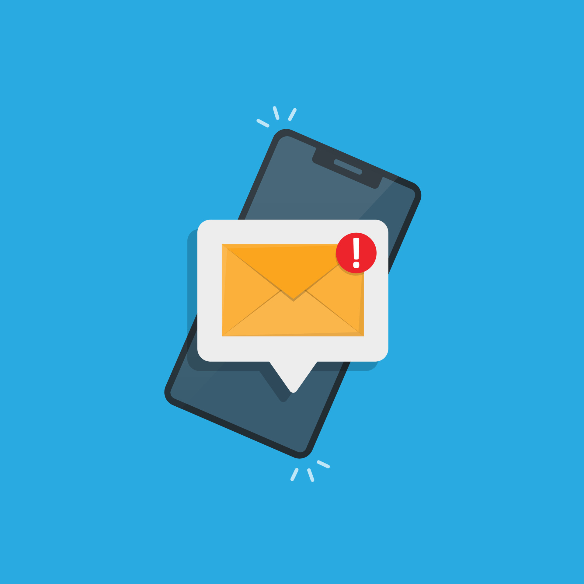 yellow envelope icon on a mobile phone screen. 7750473 Vector Art at ...