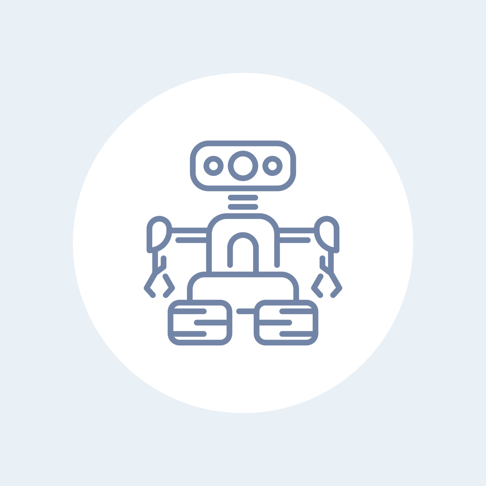 Robotics line icon, robot vector sign, mechanical engineering isolated ...