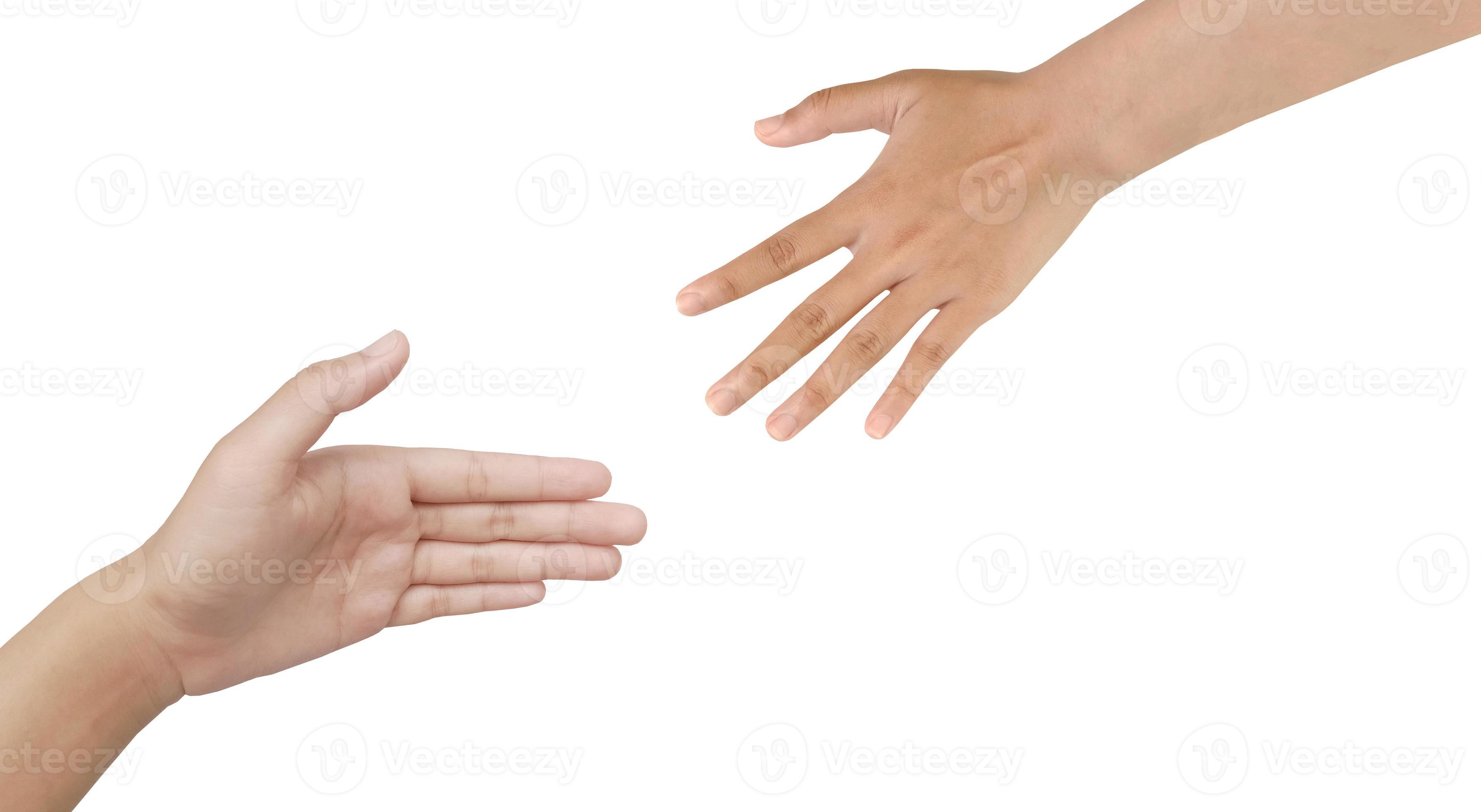 Close up Asian two female hands reaching for each other, help, shaking ... Close up Asian two female hands reaching for each other, help, shaking ...
