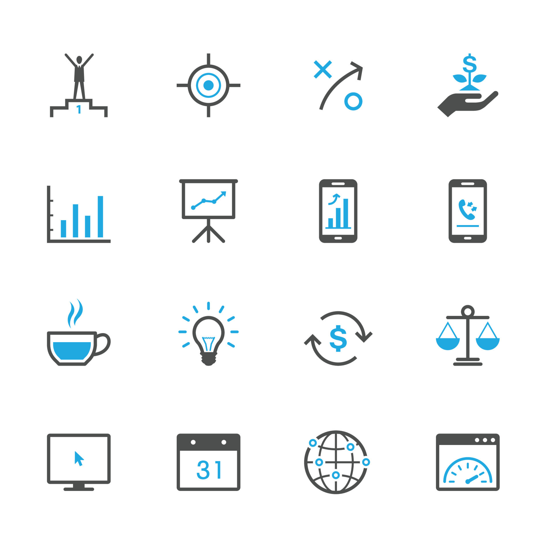Business and Finance Icons with White Background 7772655 Vector Art at ...