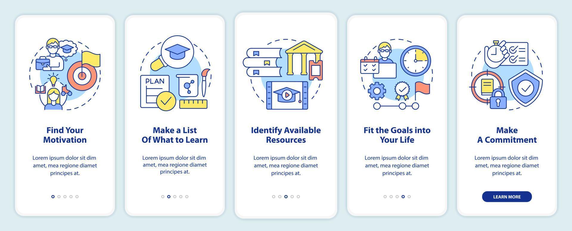 Adopting Lifelong Learning Onboarding Mobile App Screen Walkthrough 5