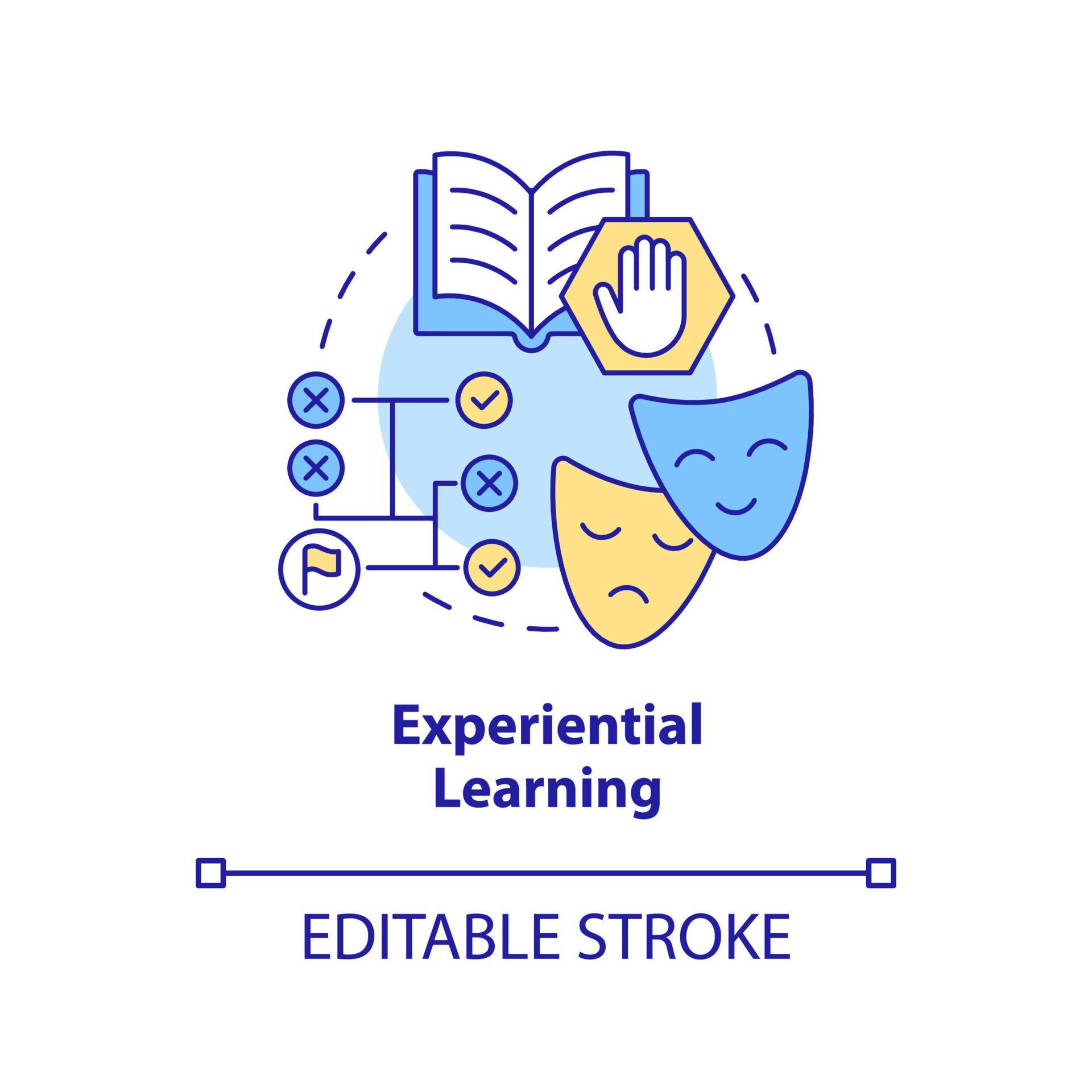 Experiential learning concept icon. Adult education theories and forms abstract idea thin line ...