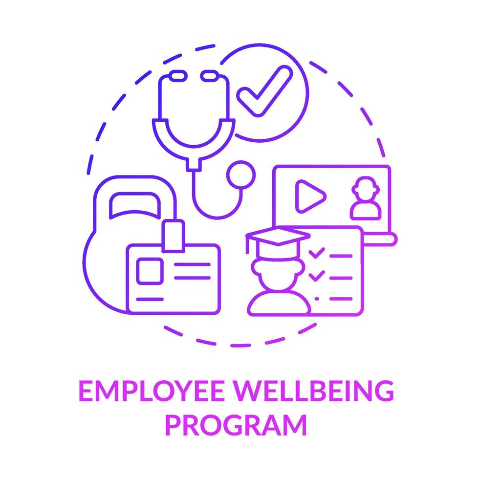 Employee Wellbeing Program Purple Gradient Concept Icon Improve