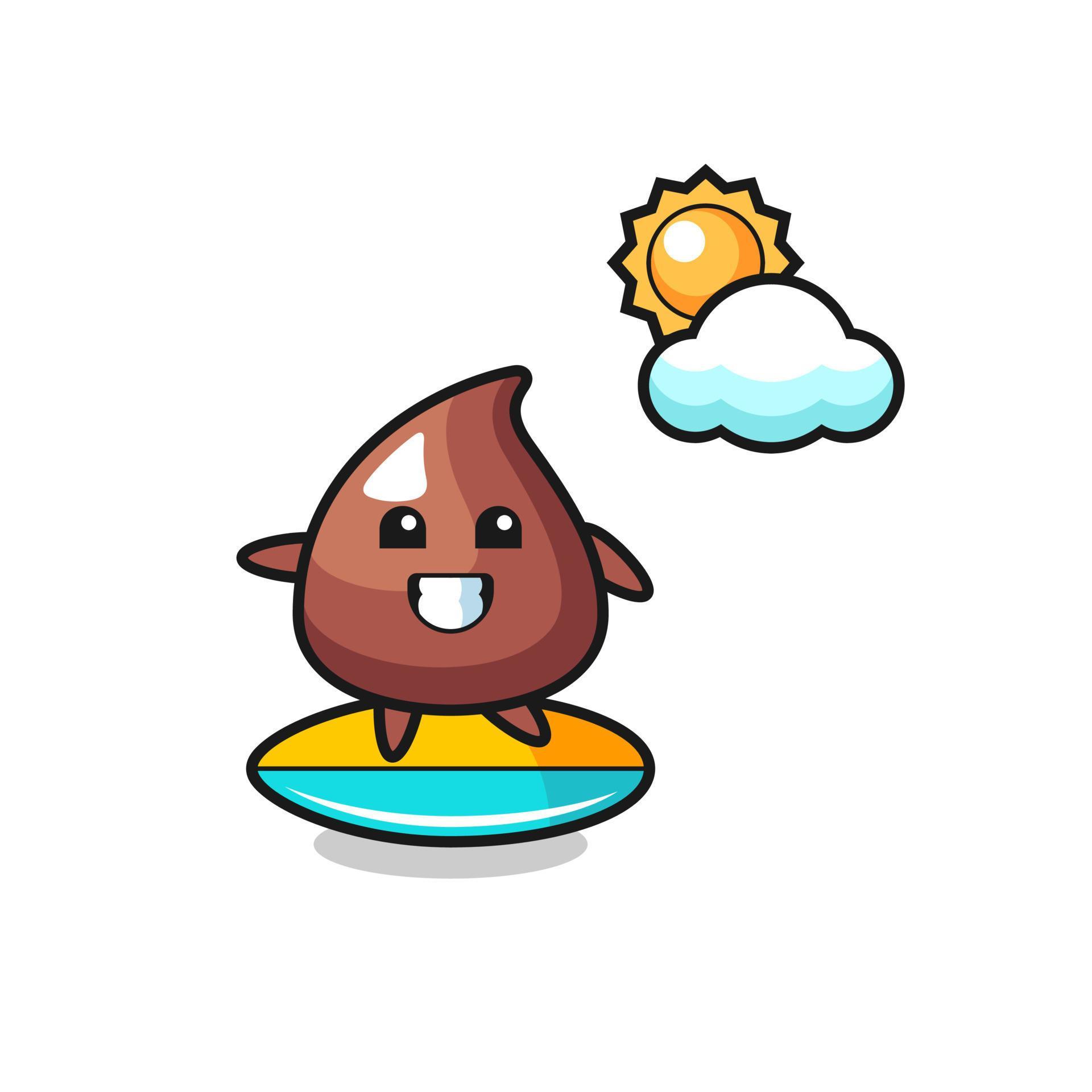Illustration Of Choco Chip Cartoon Do Surfing On The Beach 7785320 Vector Art At Vecteezy