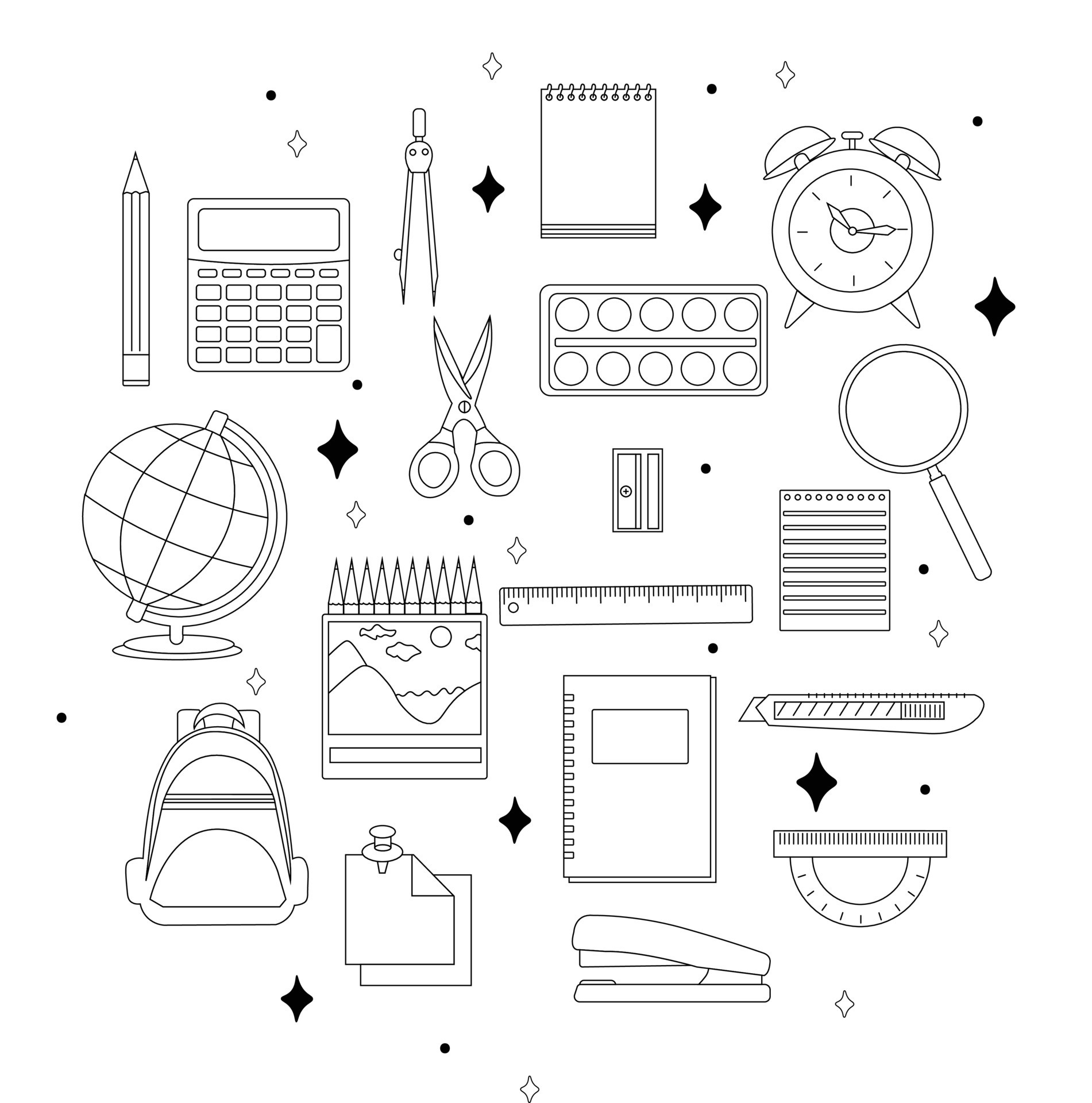 Classroom Objects Coloring Pages