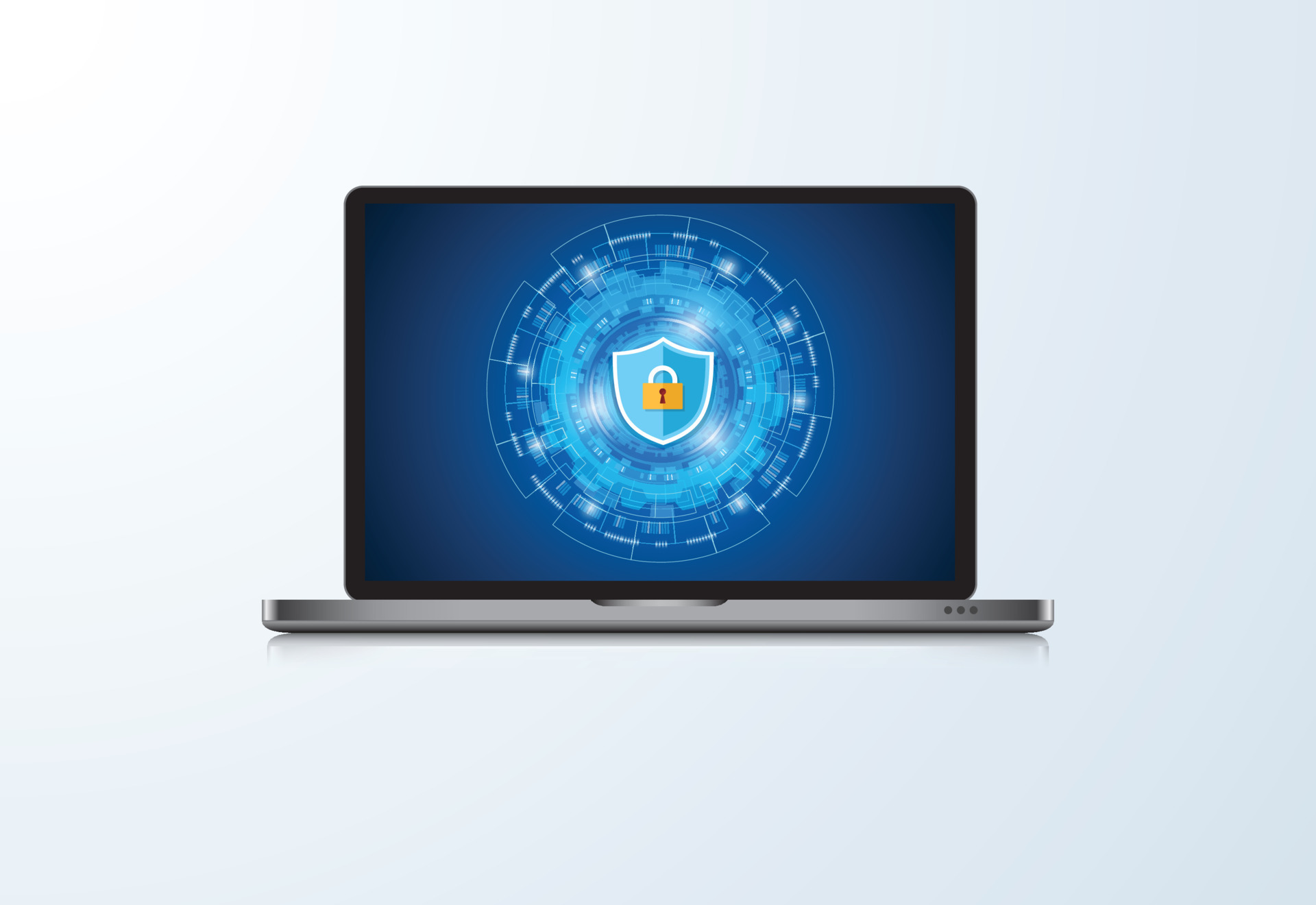 Concept Is Data Security Shield On Computer Laptop Protect Sensitive