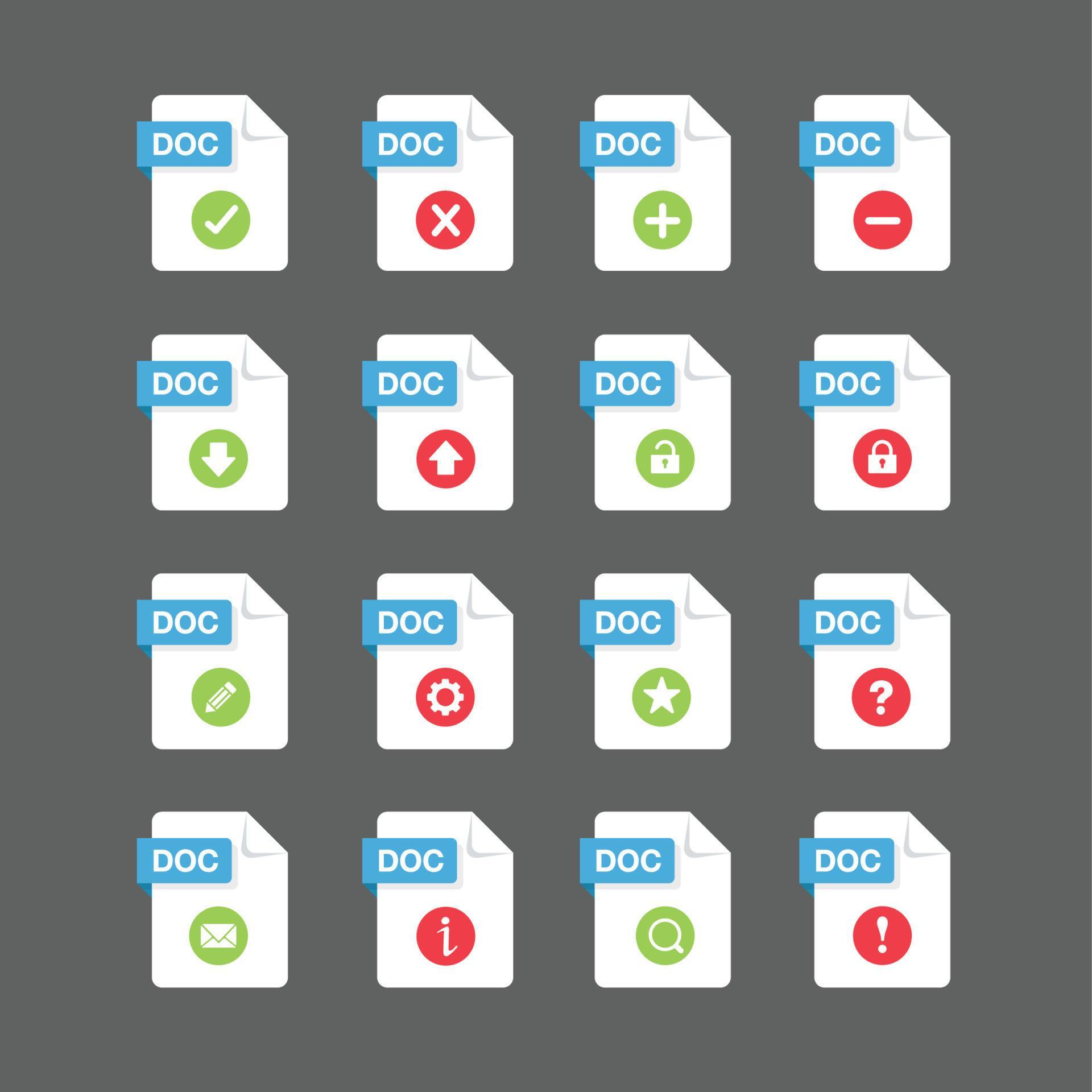 Document Files icon set, Vector Design element 7793624 Vector Art at ...