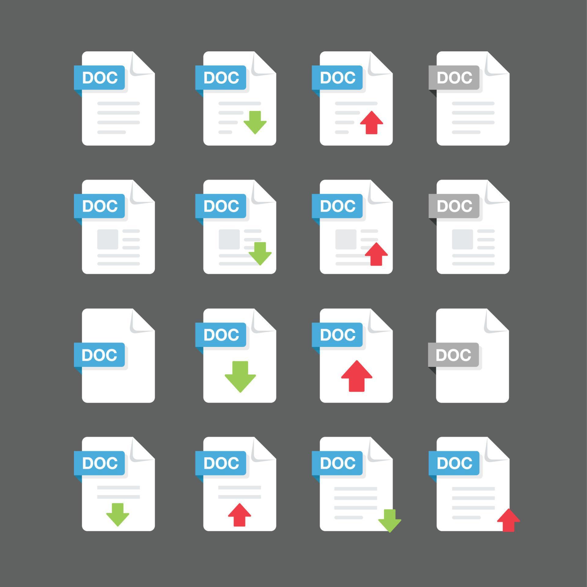 Document Files icon set, Vector Design element 7793625 Vector Art at ...