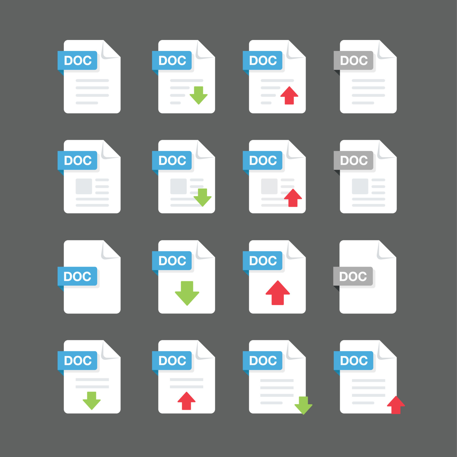 Document Files icon set, Vector Design element 7793625 Vector Art at ...