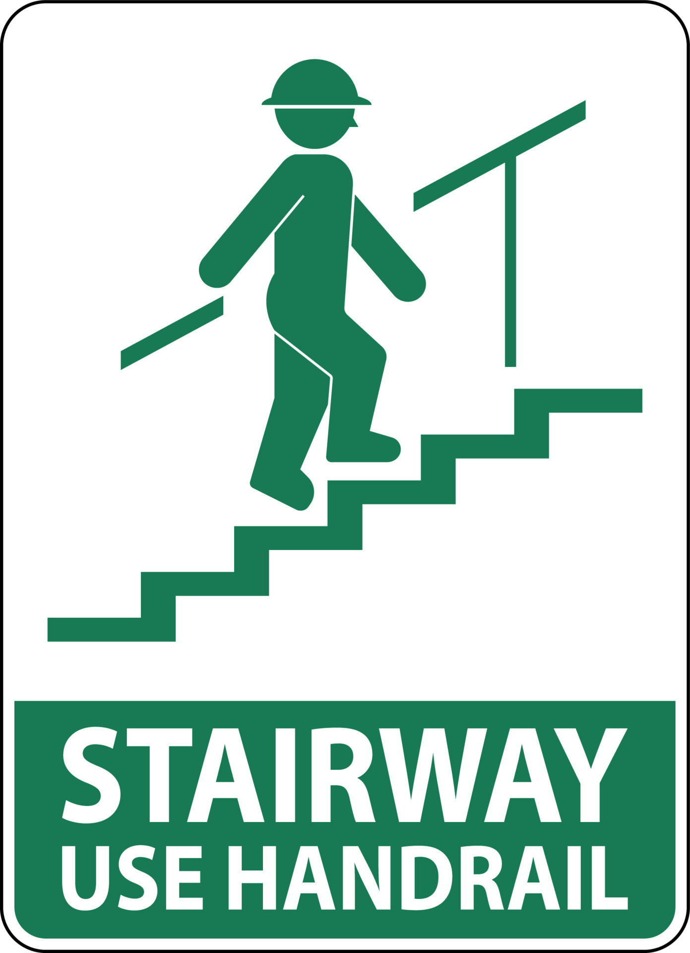 Stairway Use Handrail Sign On White Background 7798112 Vector Art at ...