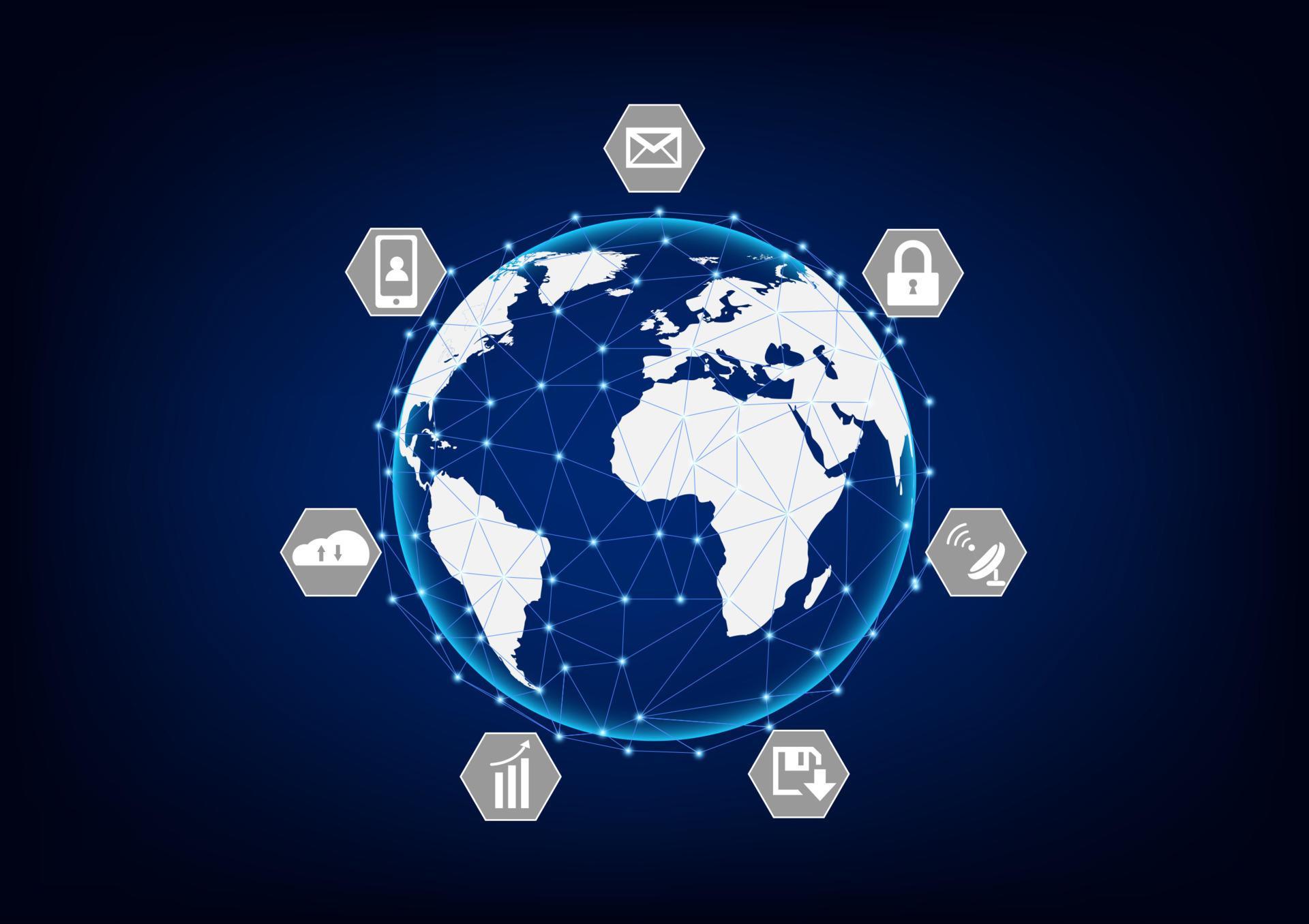 graphics design concept hitech technology network connection future ...