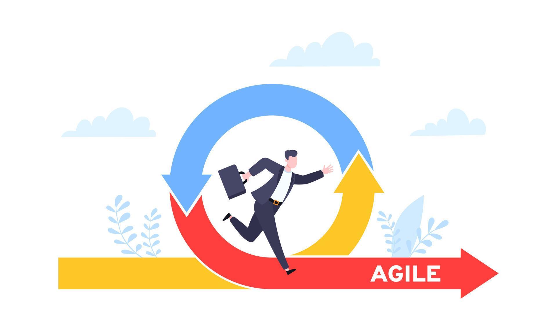Agile development methodology business concept flat style design vector ...
