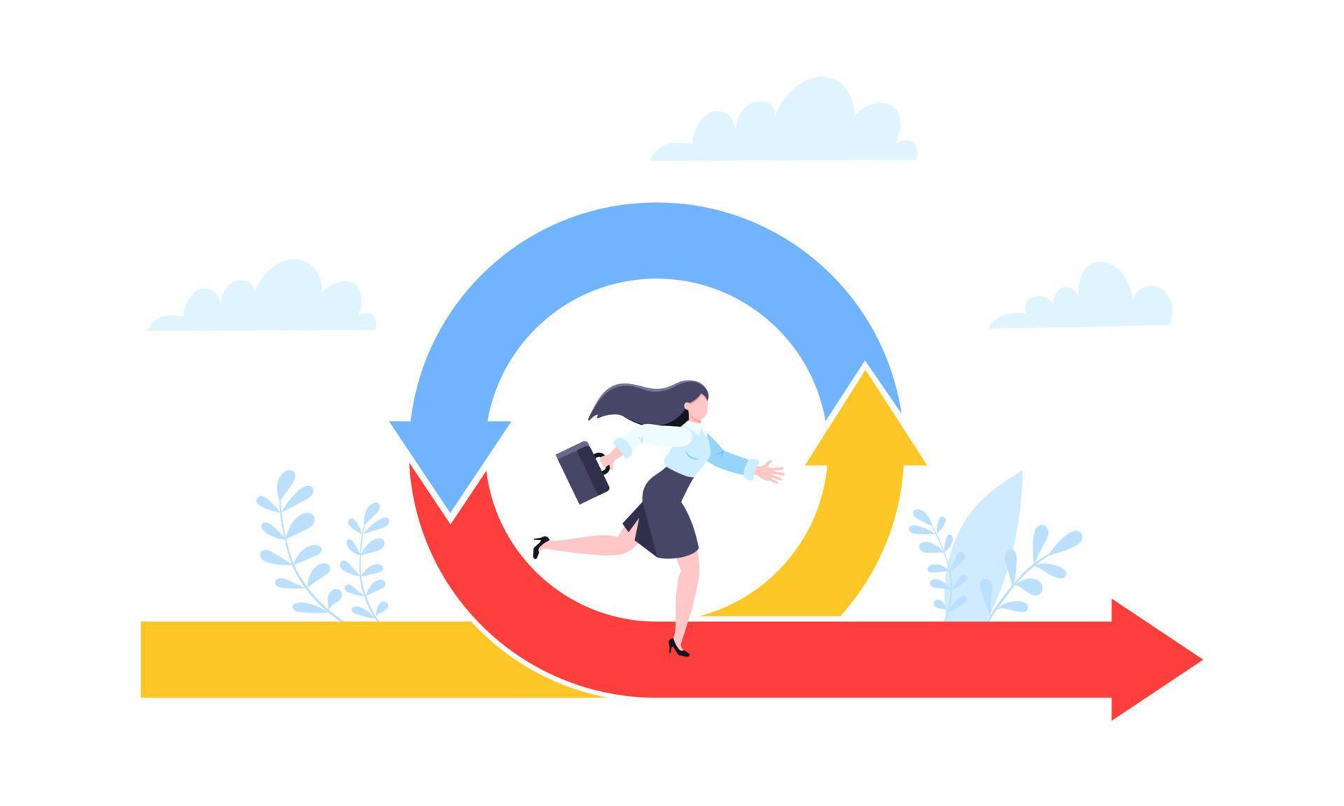 Agile development methodology business concept flat style design vector ...