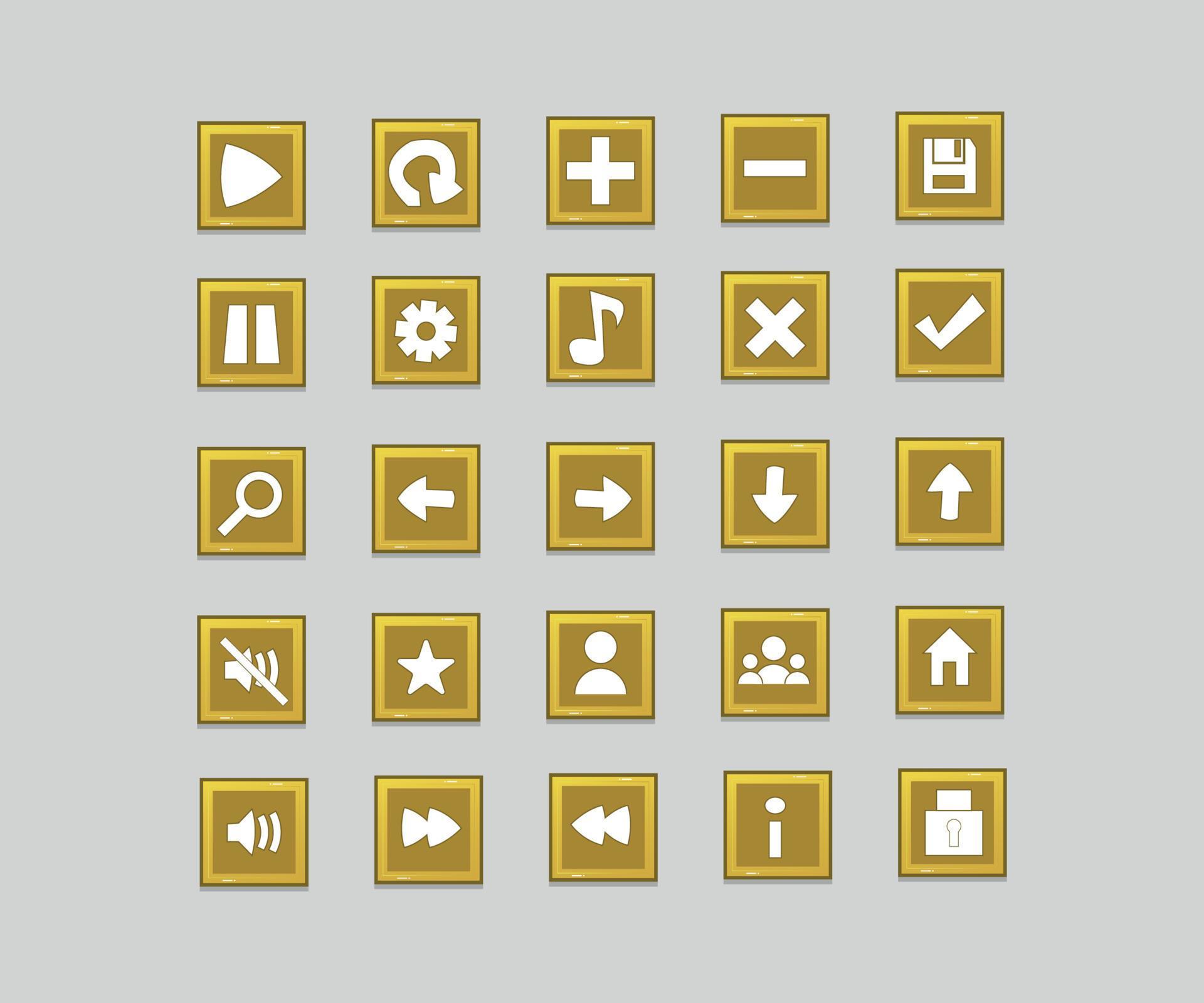 Menu Button Game Template Gui Kit Button Interface For Build Web And Mobile Games Free Vector