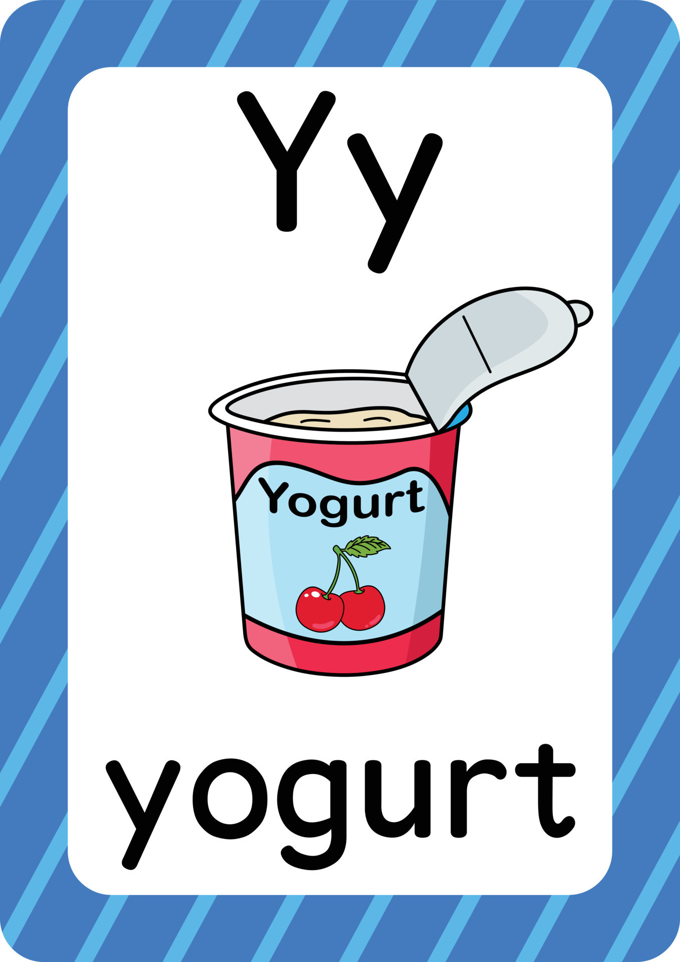 Yogurt vector isolated on white background letter Y flashcard Yogurt ...