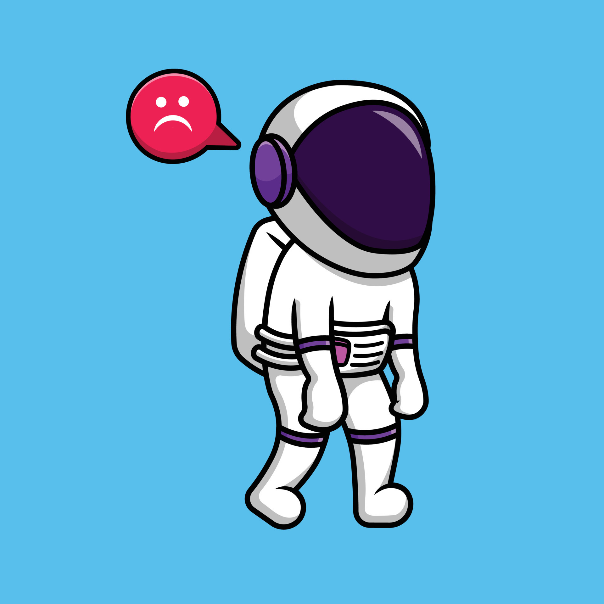 Cute Astronaut Sad Cartoon Vector Icon Illustration. Science Technology ... Cute Astronaut Sad Cartoon Vector Icon Illustration. Science Technology ...