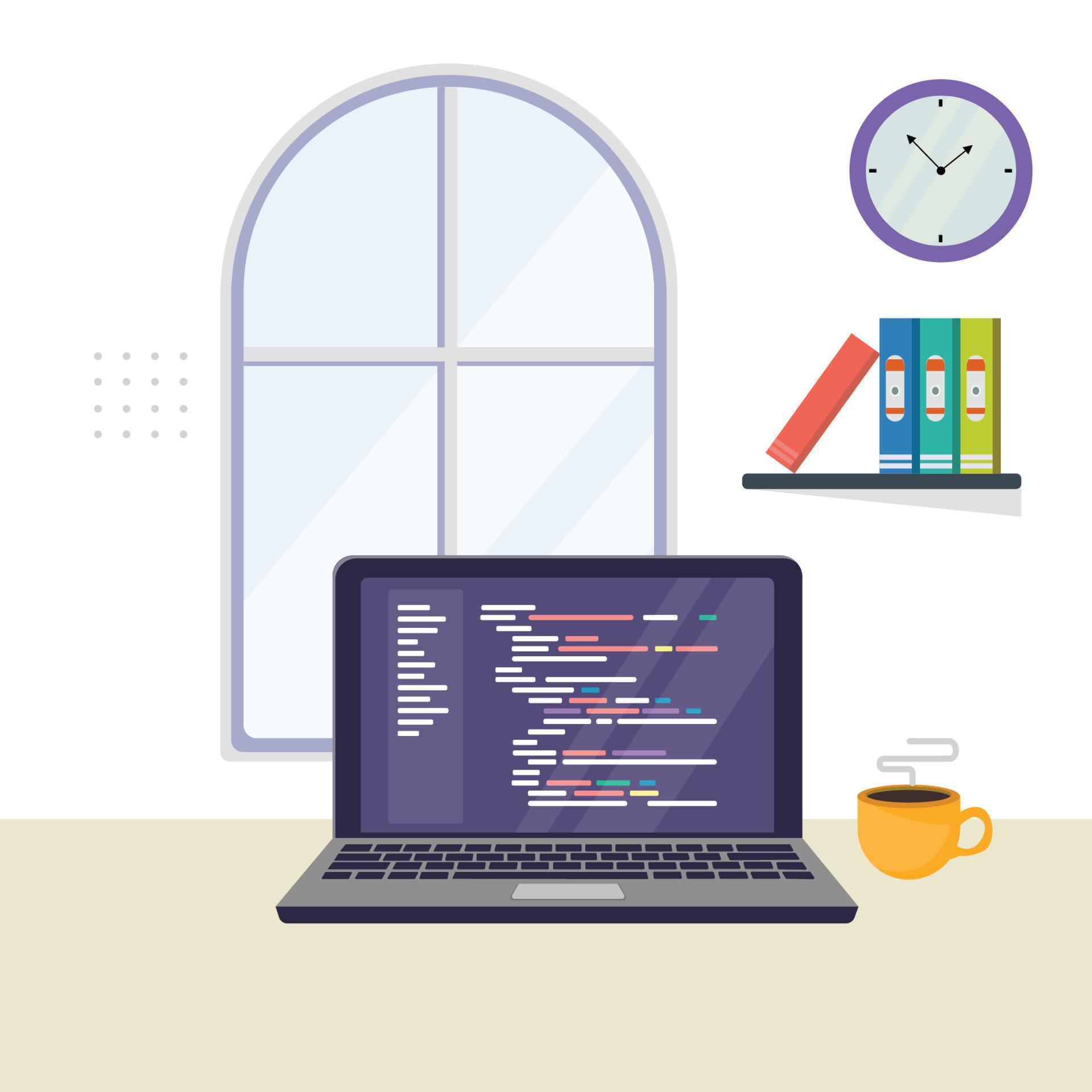 Programmer and engineering development, coding, web development, website design, developer Flat ...