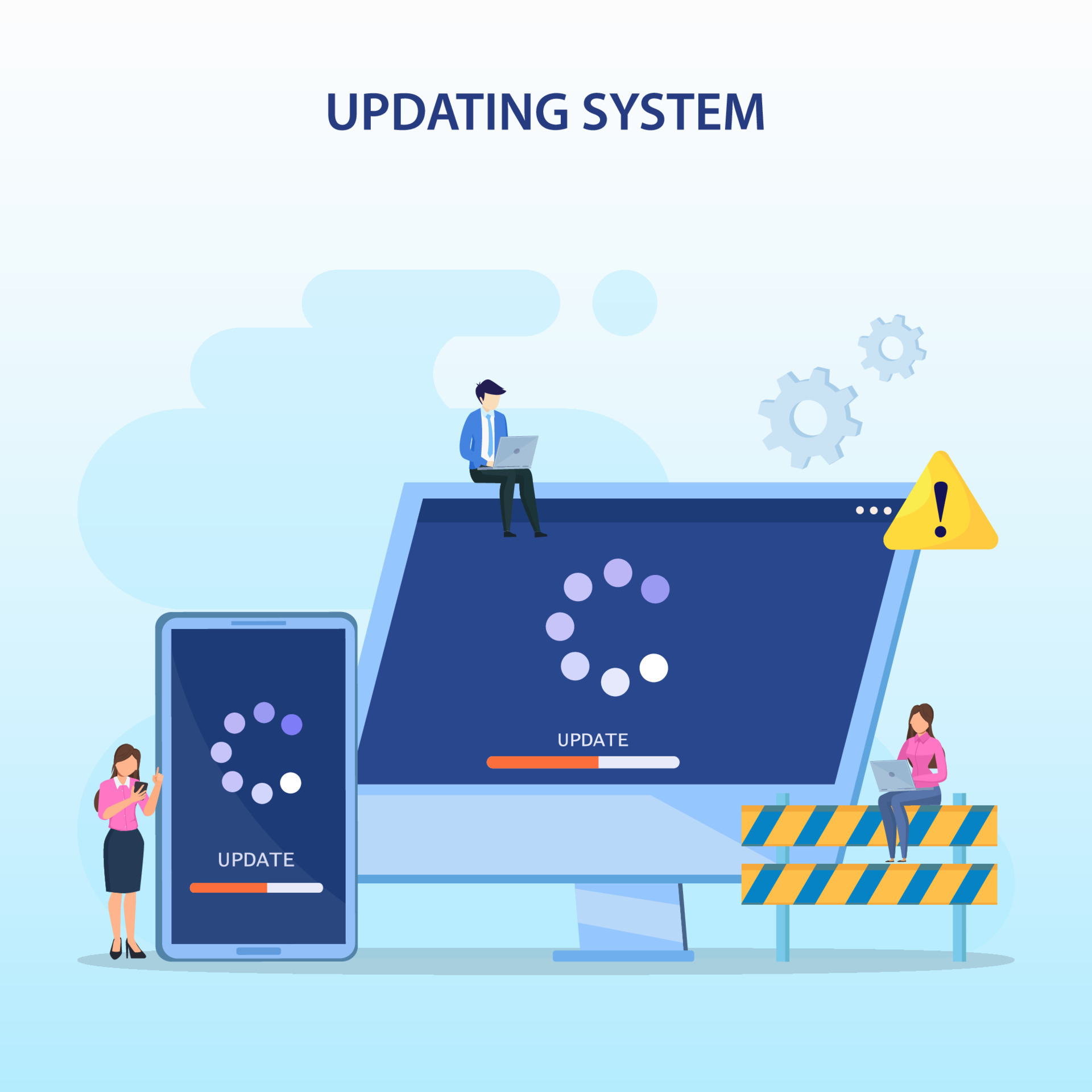 System Update Software Upgrade And Installation Program Concept Of