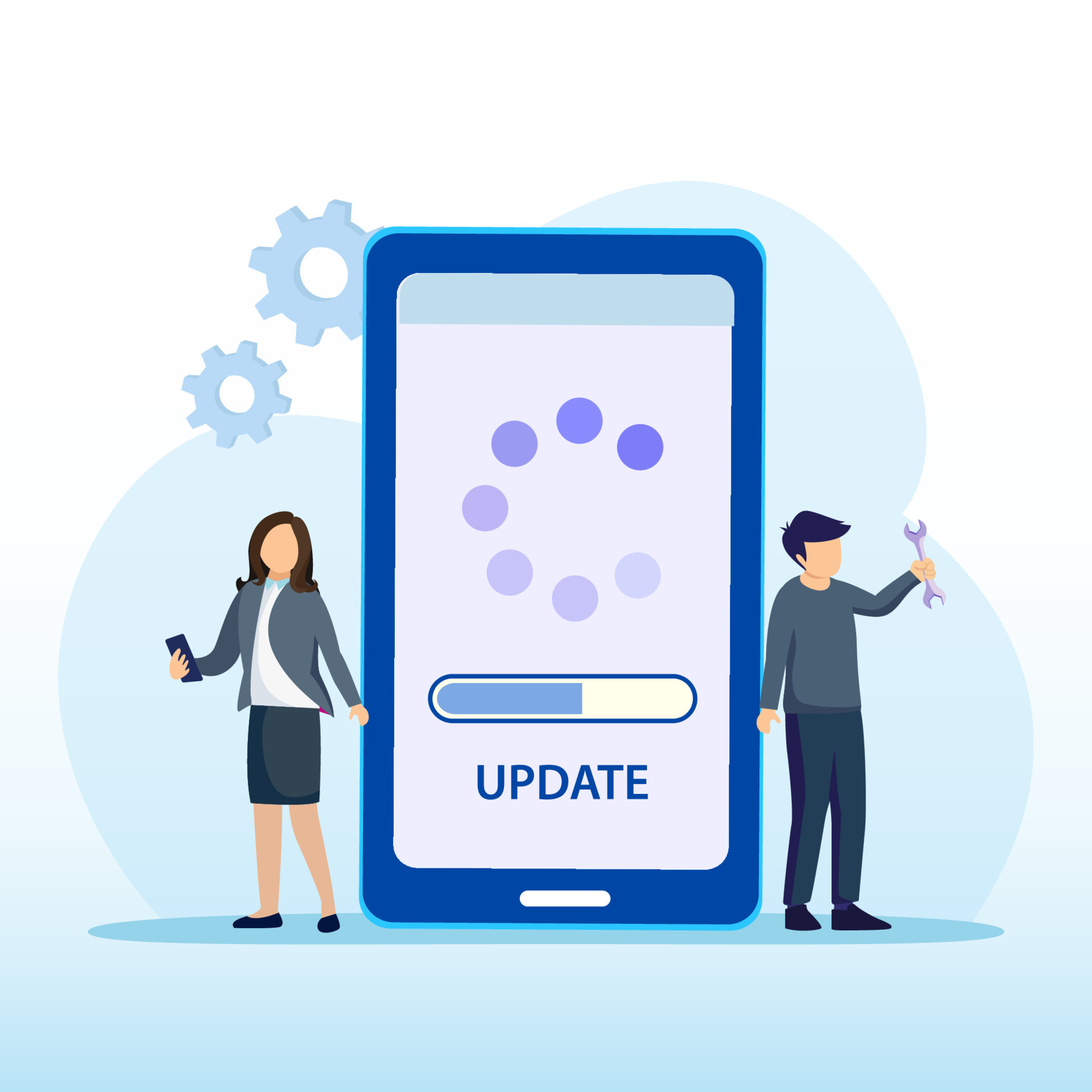 System Update Software Upgrade And Installation Program Concept Of