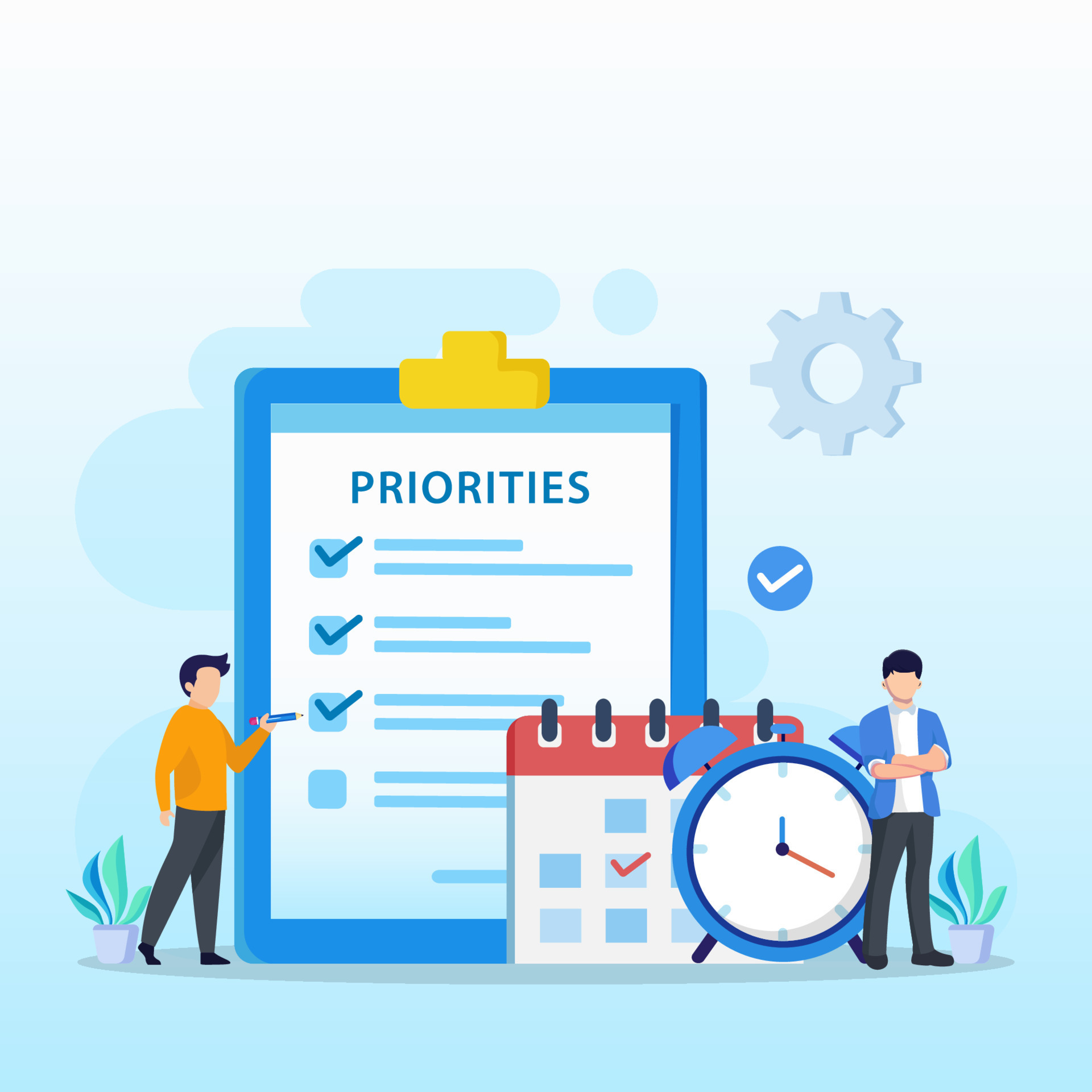 Priorities vector illustration. Work planning and management to boost ...