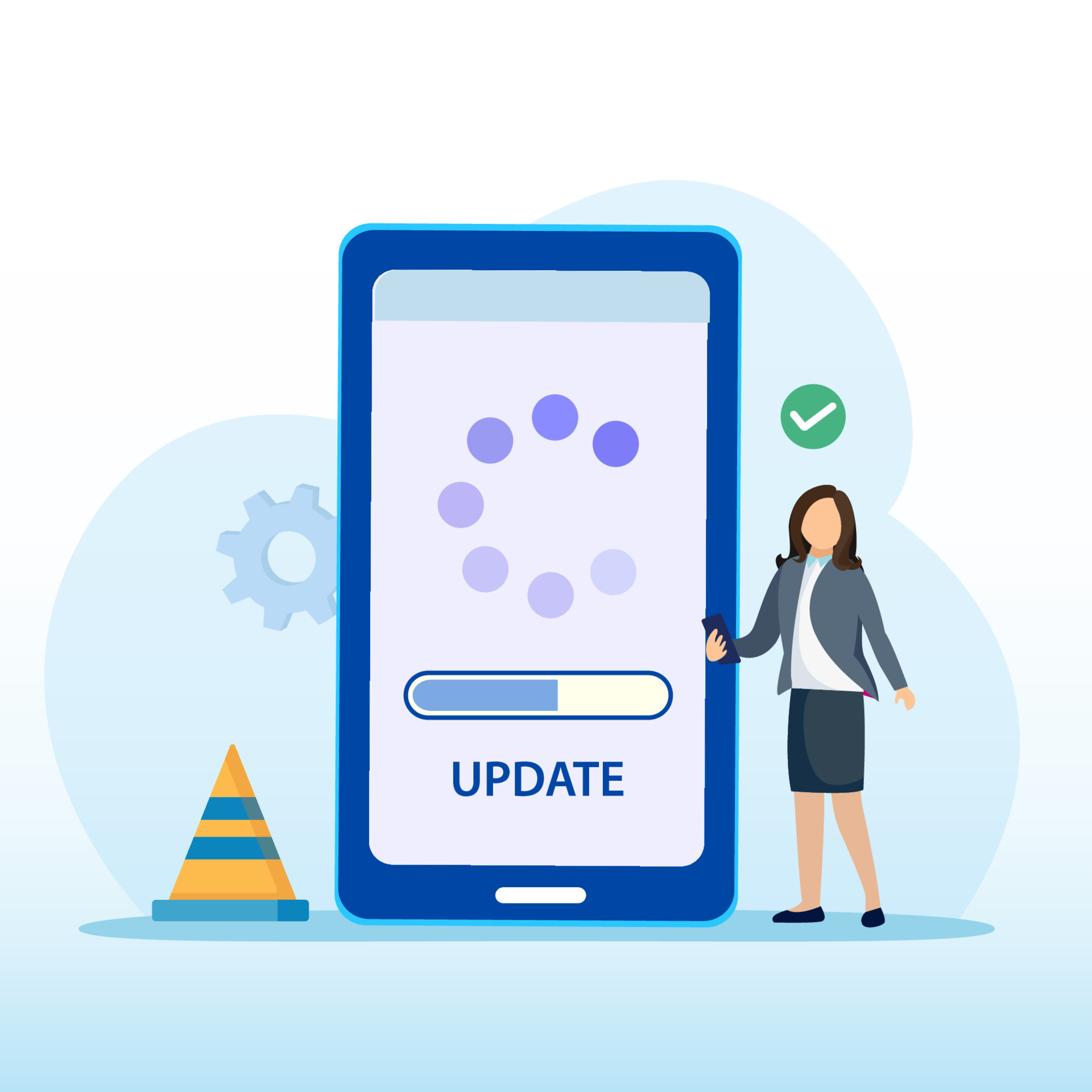 System Update Software Upgrade And Installation Program Concept Of