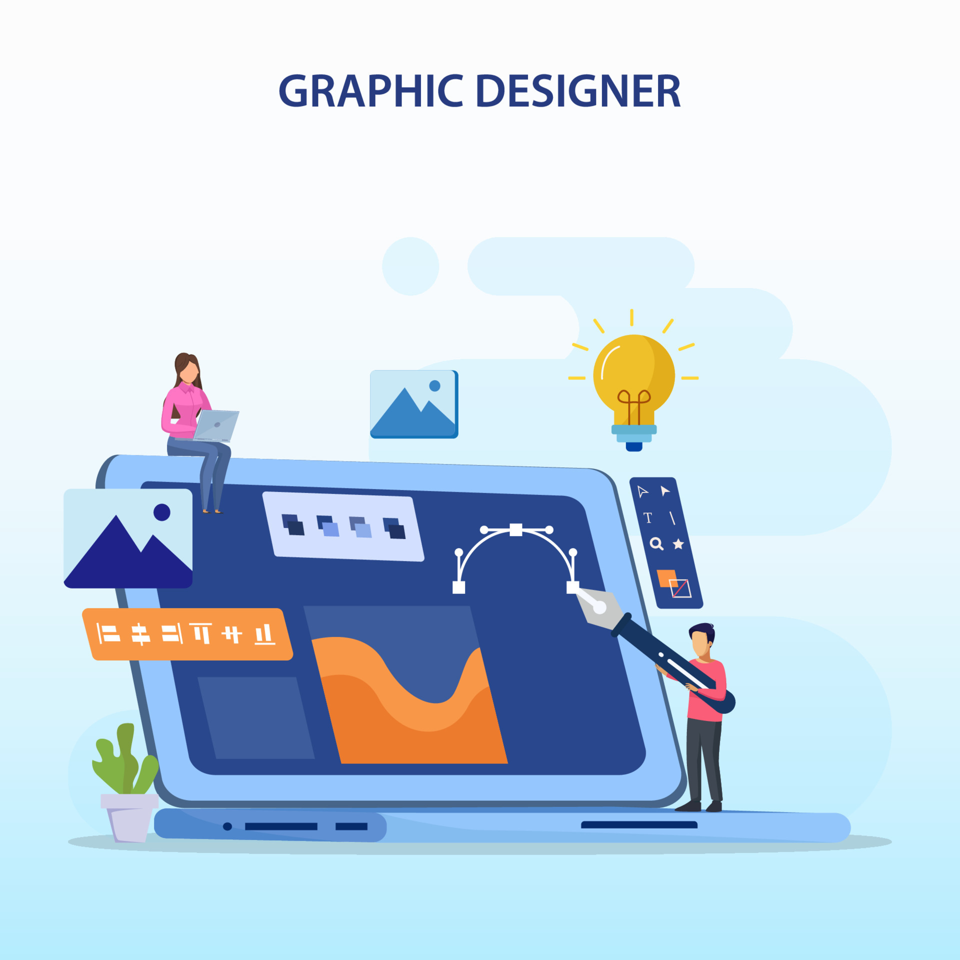 Graphic design concept, Flat vector template style Suitable for Web ...