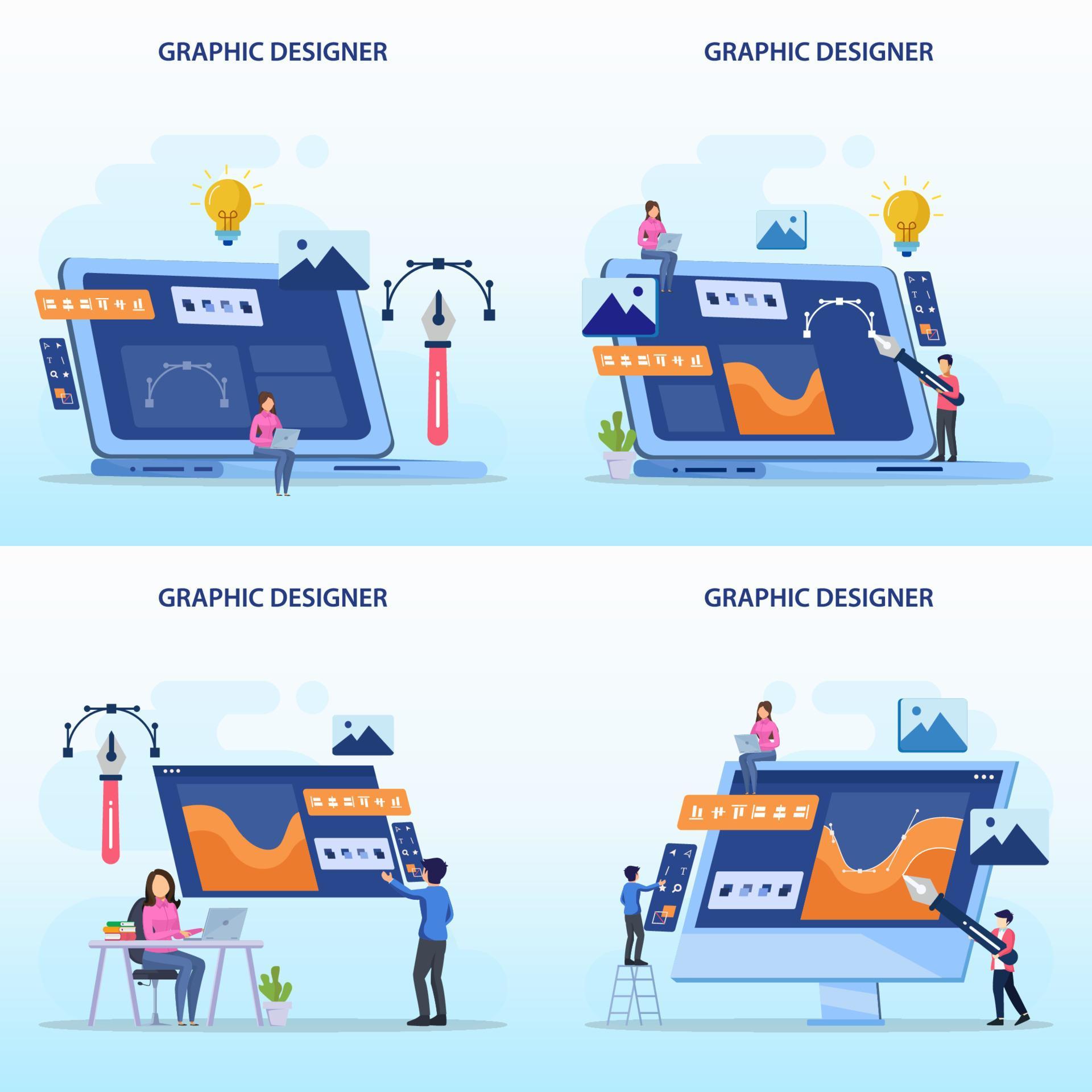Graphic design concept, Flat vector template style Suitable for Web ...