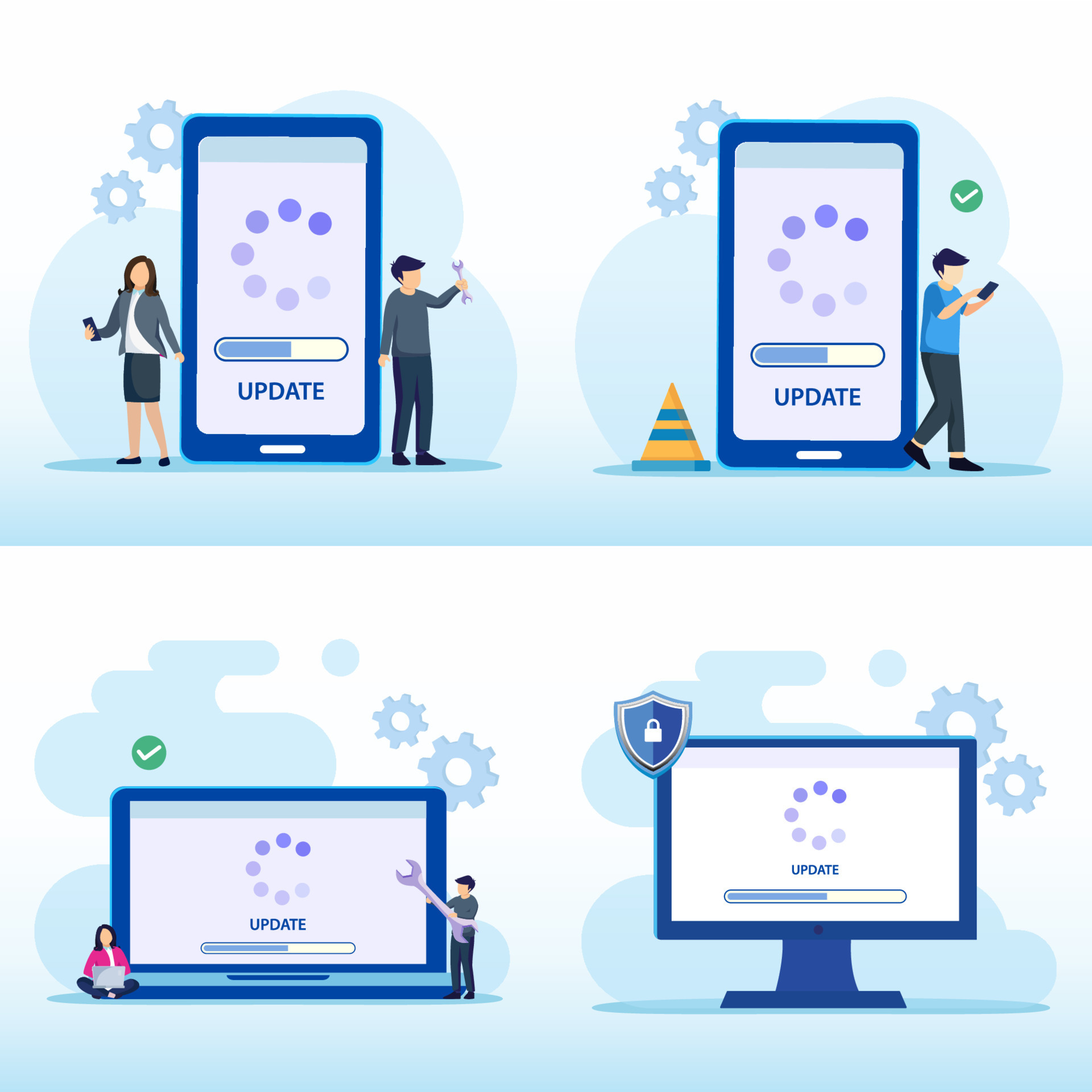 System Update Software Upgrade And Installation Program Concept Of