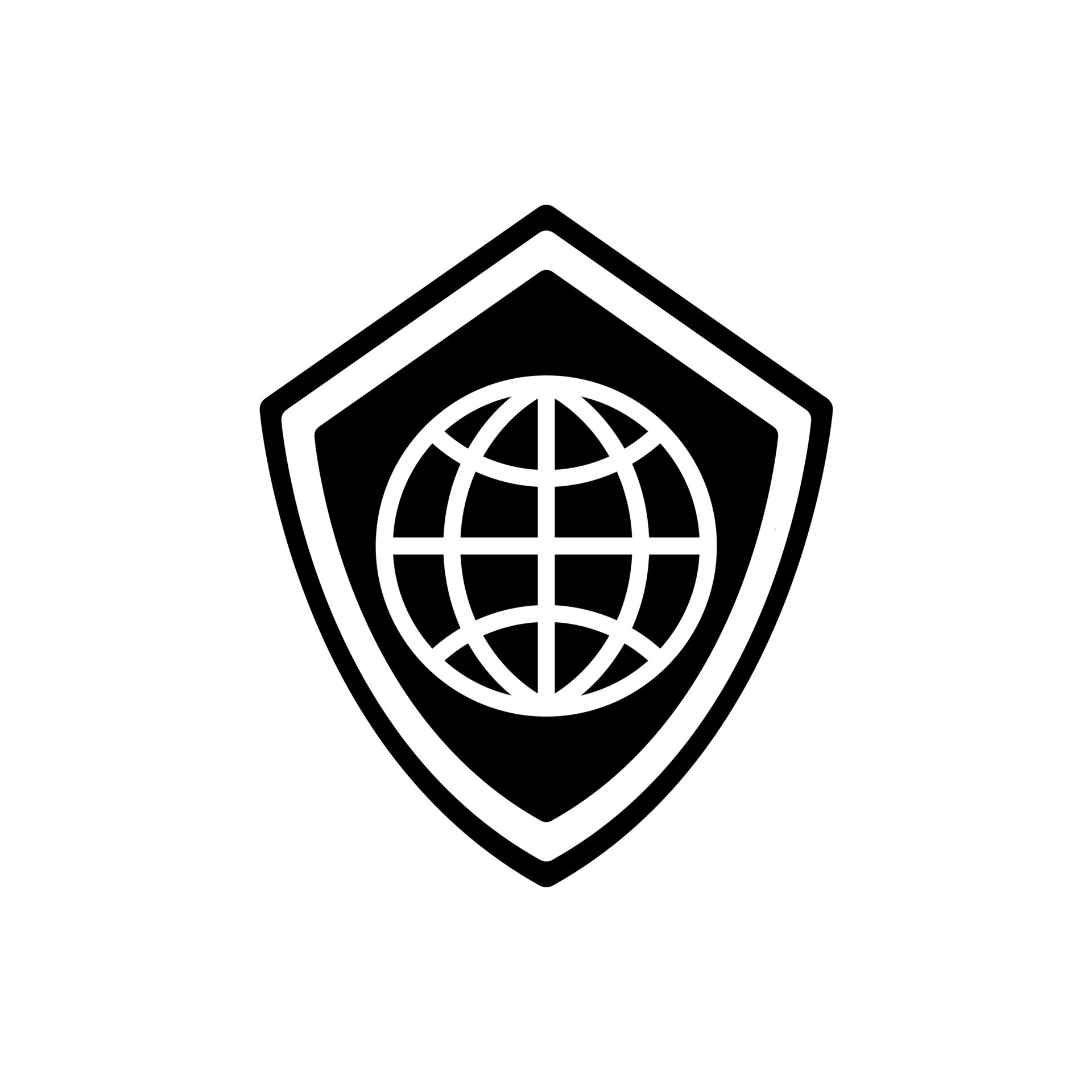 Shield And Globe Internet Security Icon Vector 7816276 Vector Art At Vecteezy