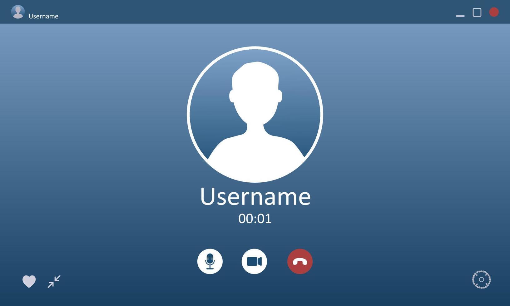 Video chat interface. User web video call window. Concept of social remote media, remote ...