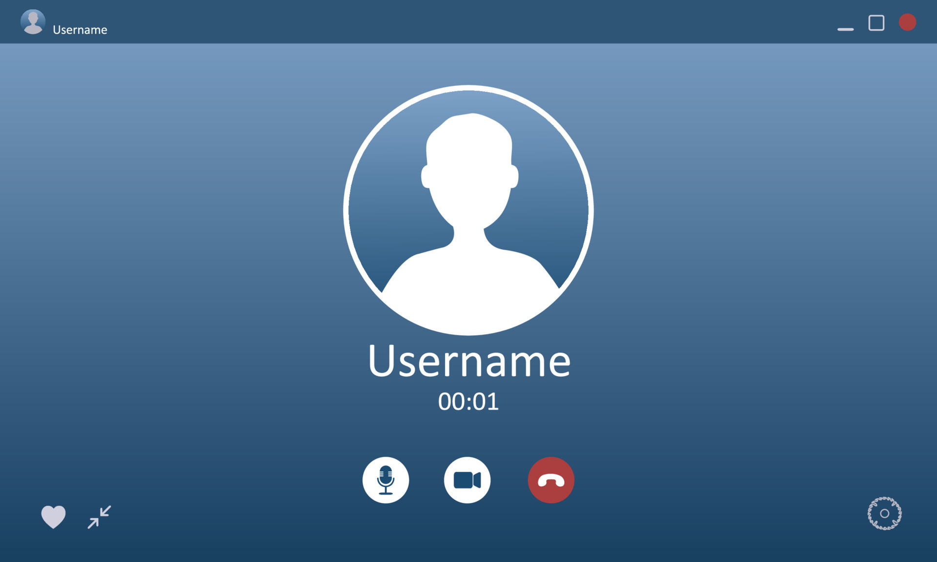 Video chat interface. User web video call window. Concept of social remote media, remote ...