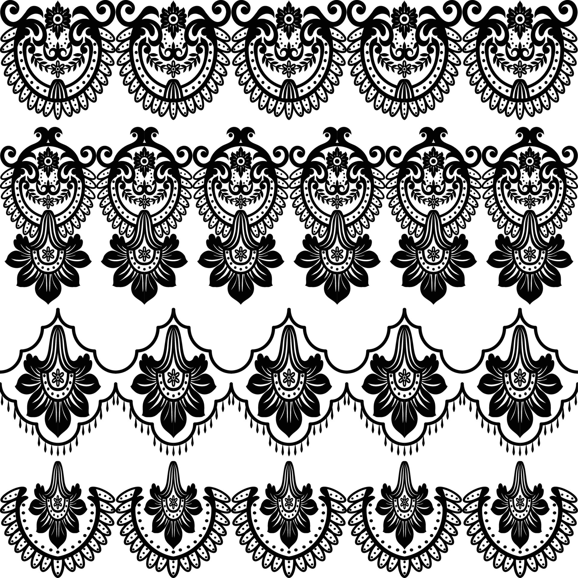 flower element set border 7819875 Vector Art at Vecteezy