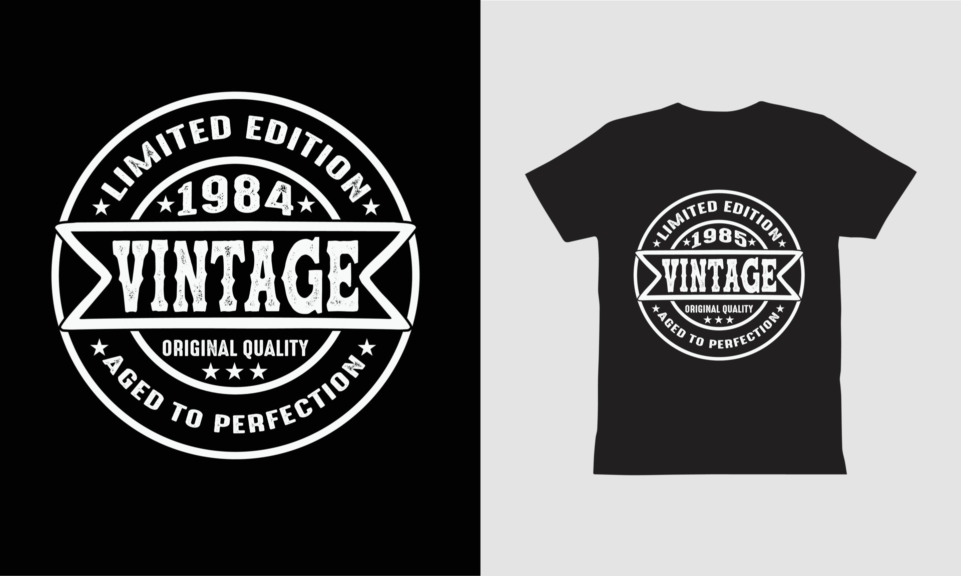 Limited Edition Vintage 1984 And 1985 Aged To Perfection T Shirt Design