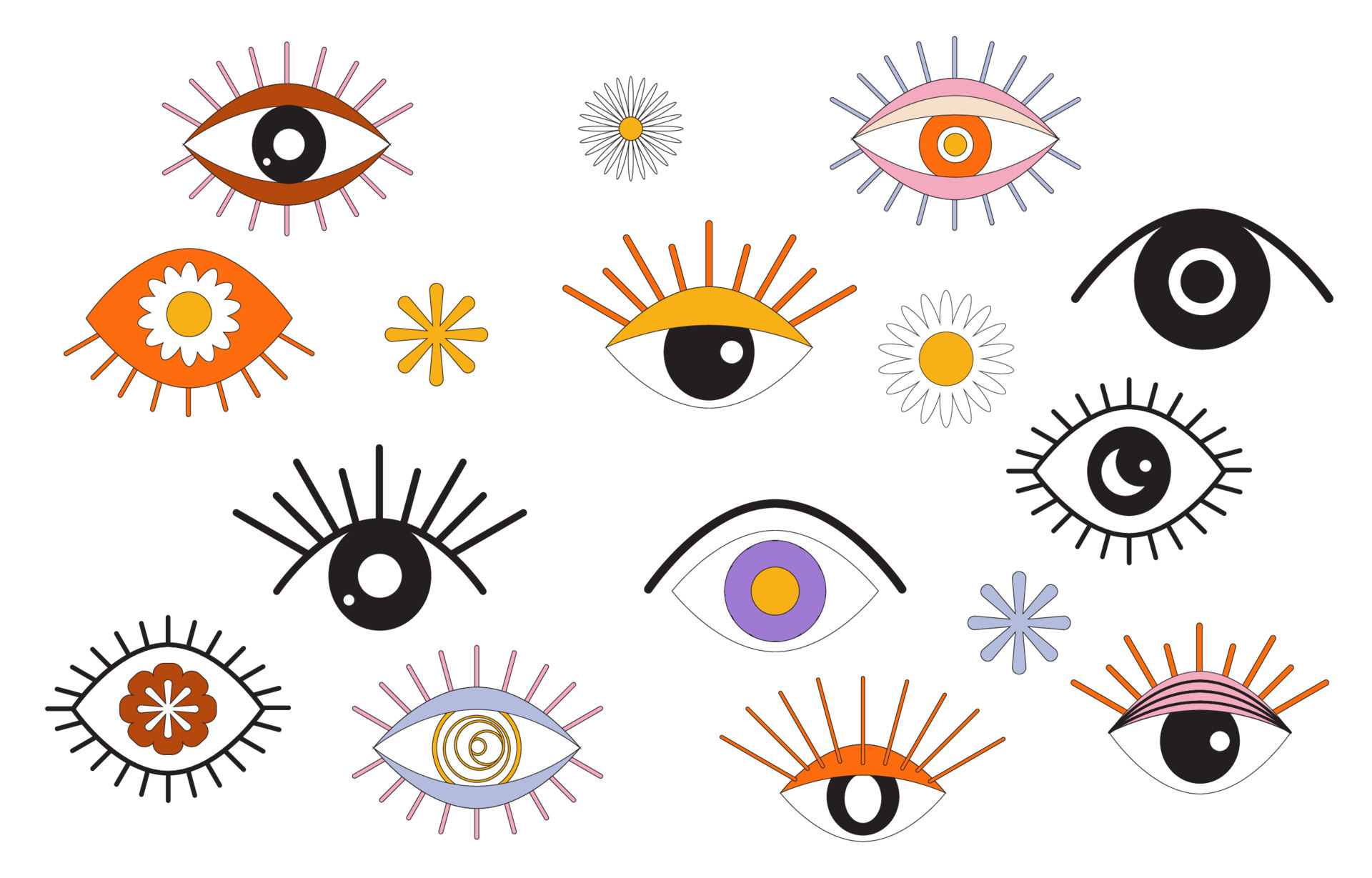 Retro 70s And 80s Teenager Object Design In Pop And Groovy Style