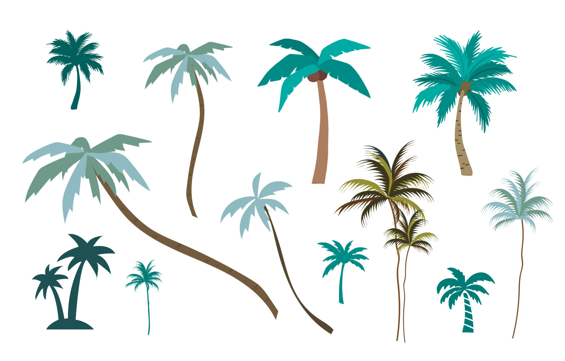 Collection of palm tree.Editable vector illustration for website ...