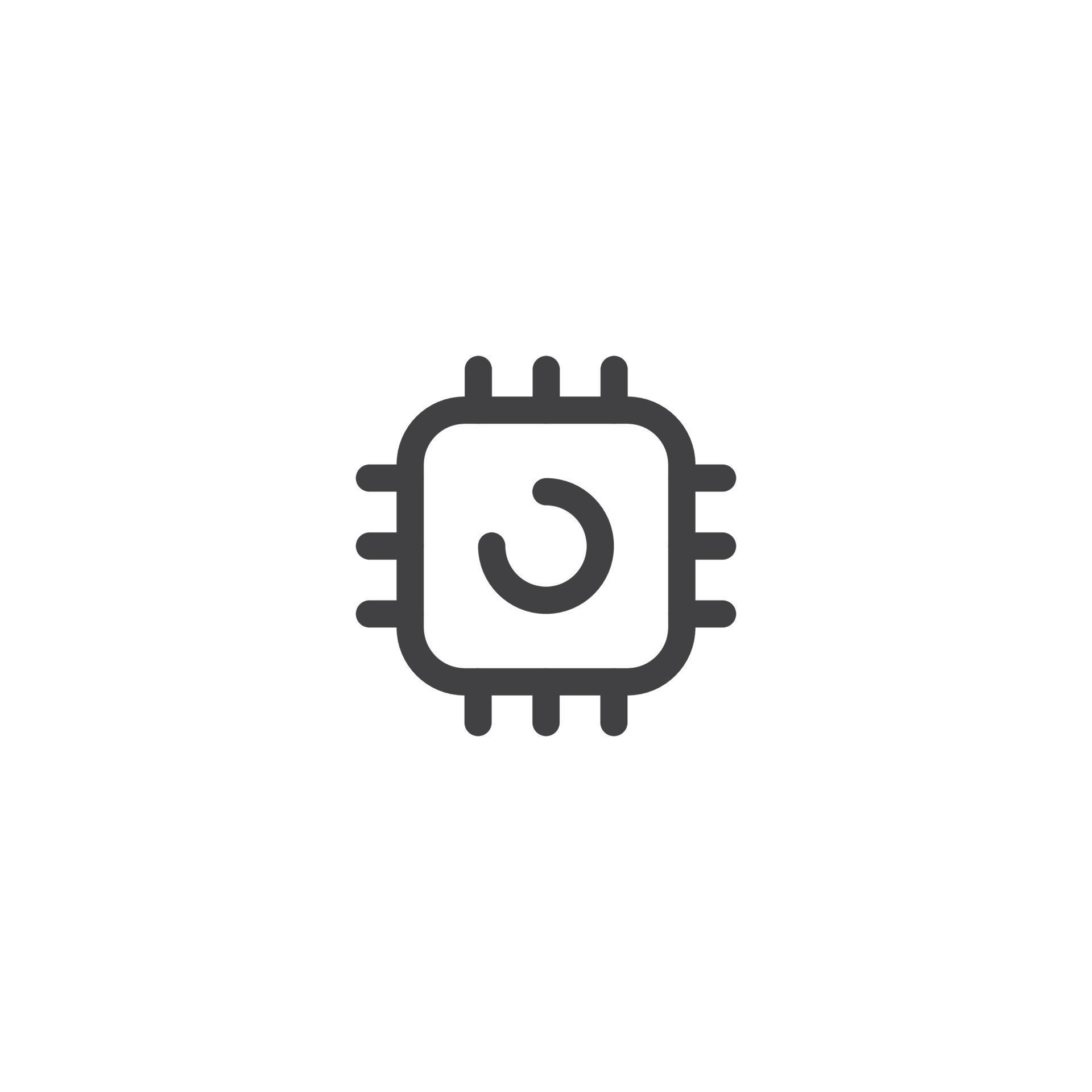 Processor line icon. linear style sign for mobile concept and web ...