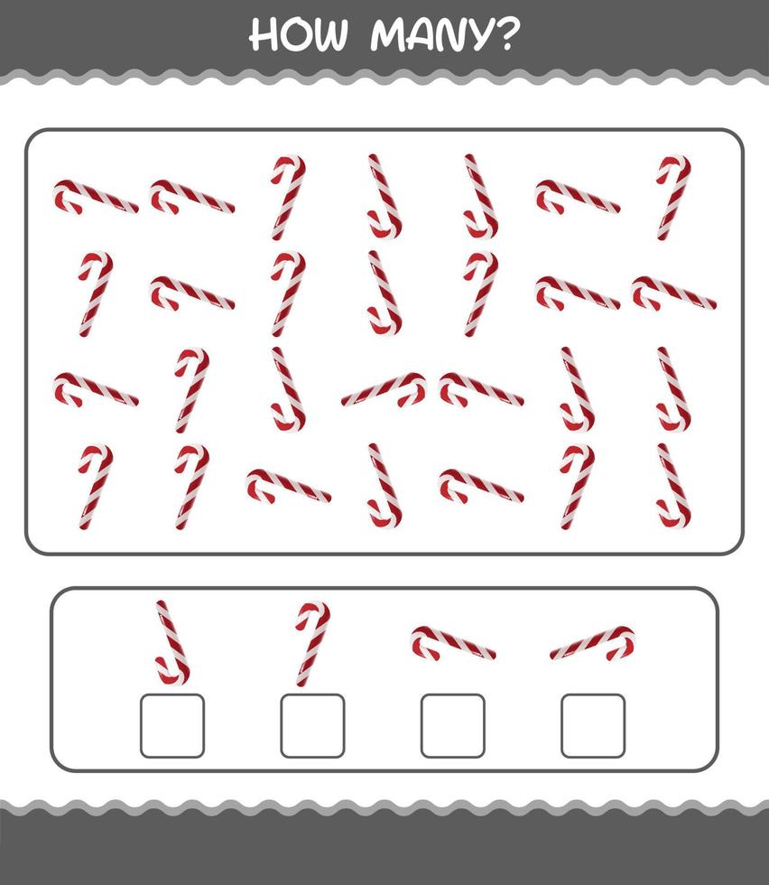 How many cartoon candy cane. Counting game. Educational game for pre ...